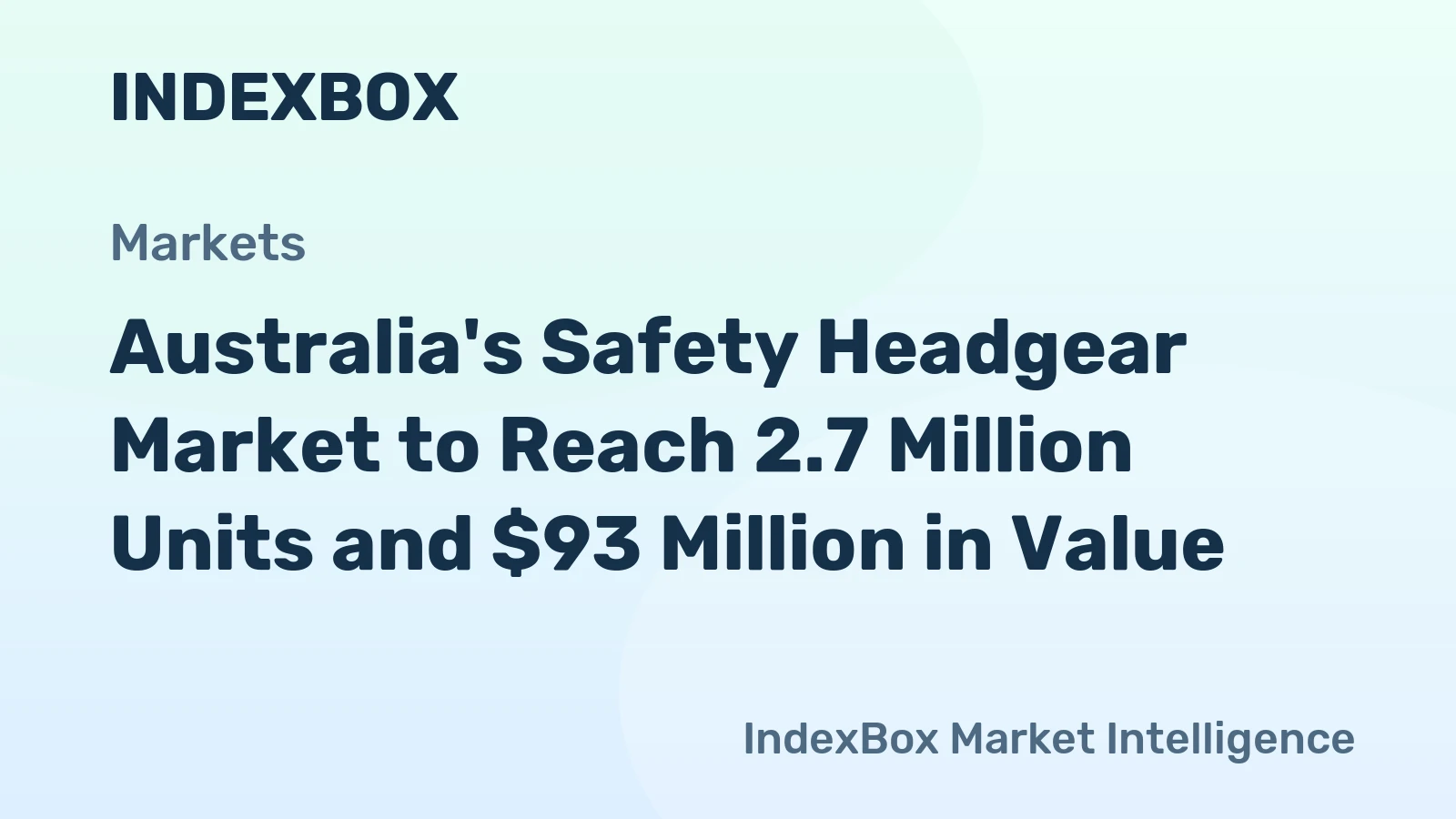 Australia's Safety Headgear Market to Reach 2.7 Million Units and $93 Million in Value