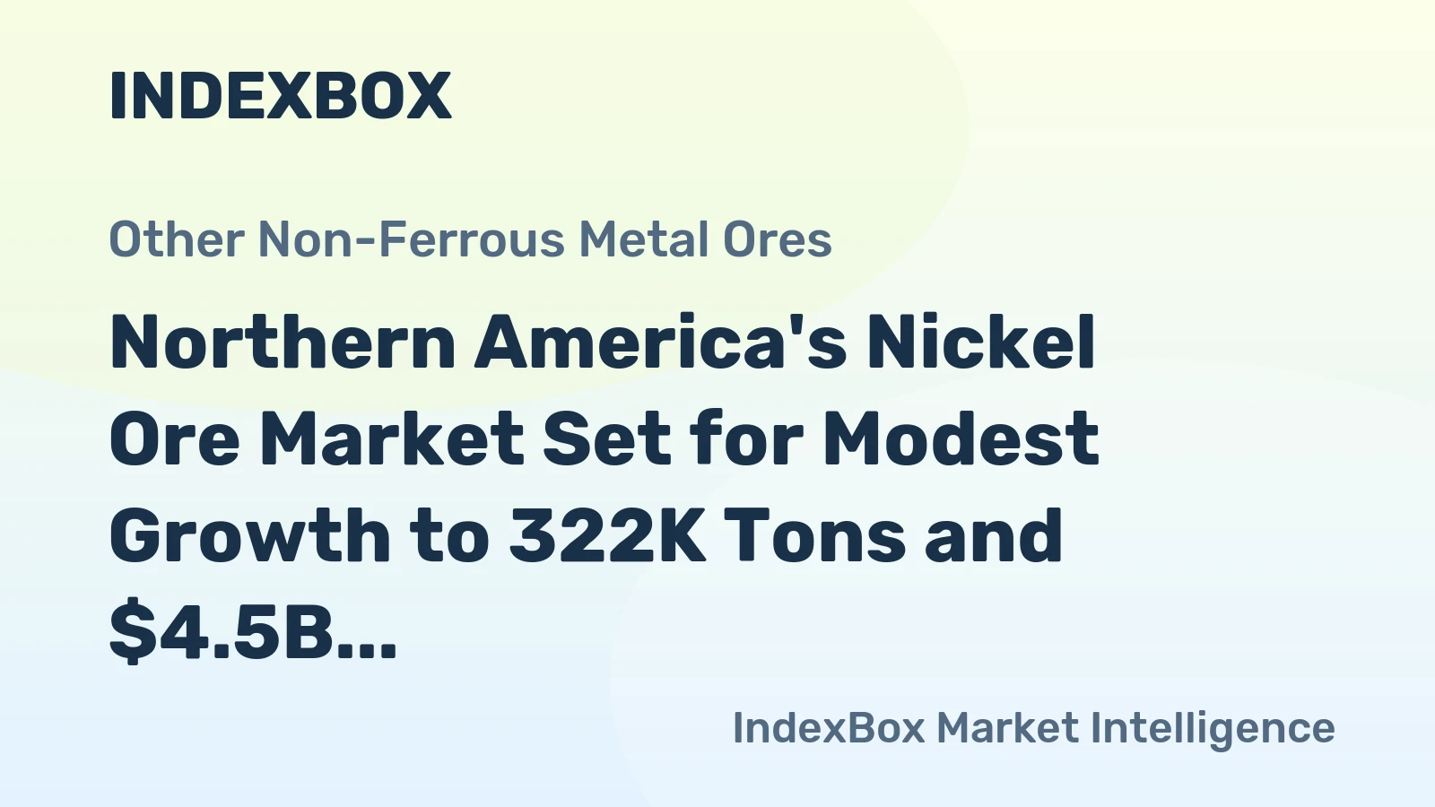 Northern America's Nickel Ore Market Set for Modest Growth to 322K Tons and $4.5B by 2035
