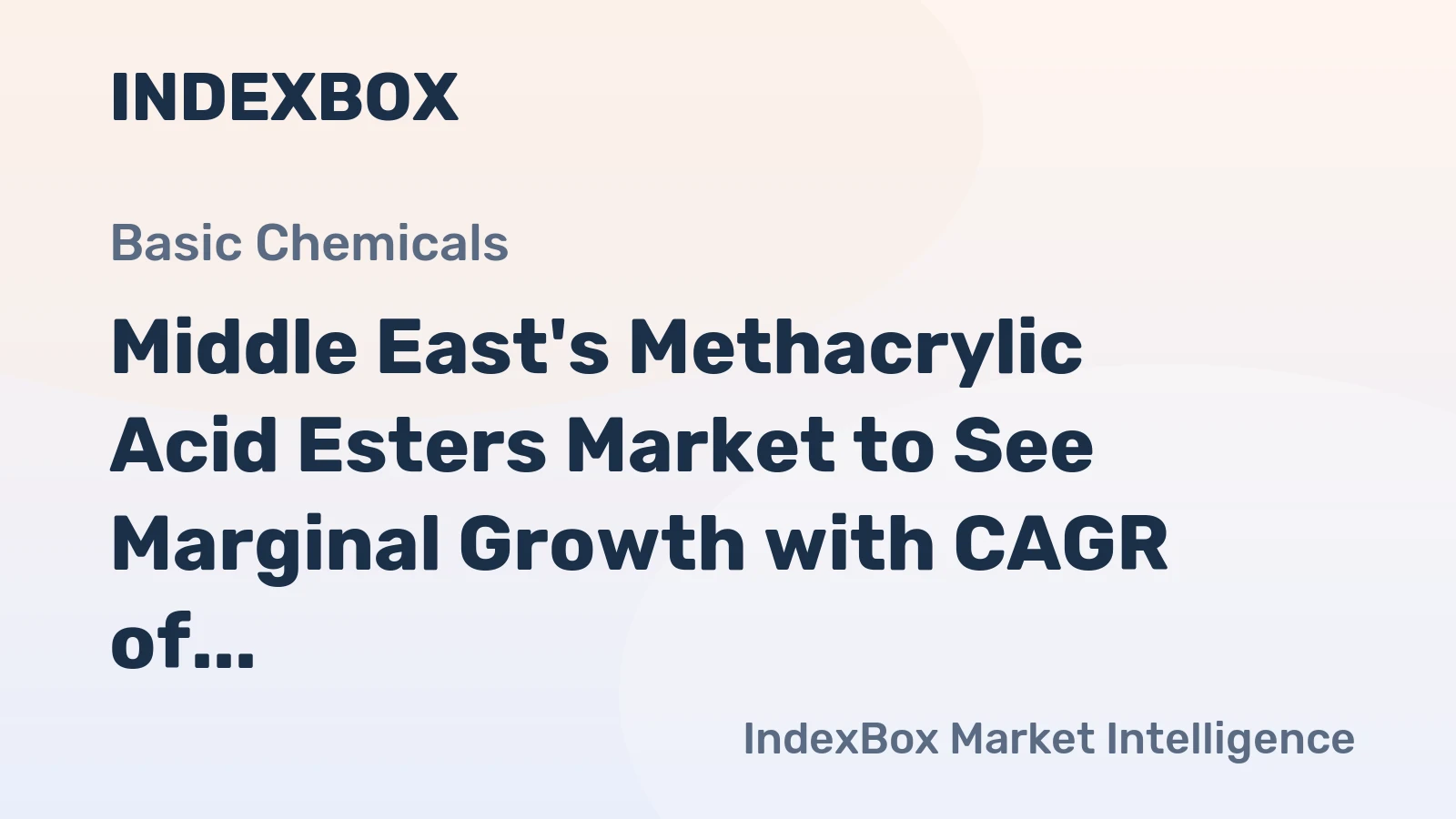 Middle East's Methacrylic Acid Esters Market to See Marginal Growth with CAGR of +0.5% Through 2035