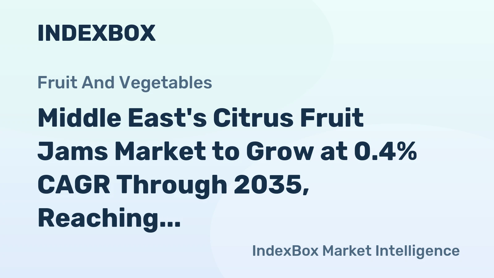 Middle East's Citrus Fruit Jams Market to Grow at 0.4% CAGR Through 2035, Reaching 62K Tons