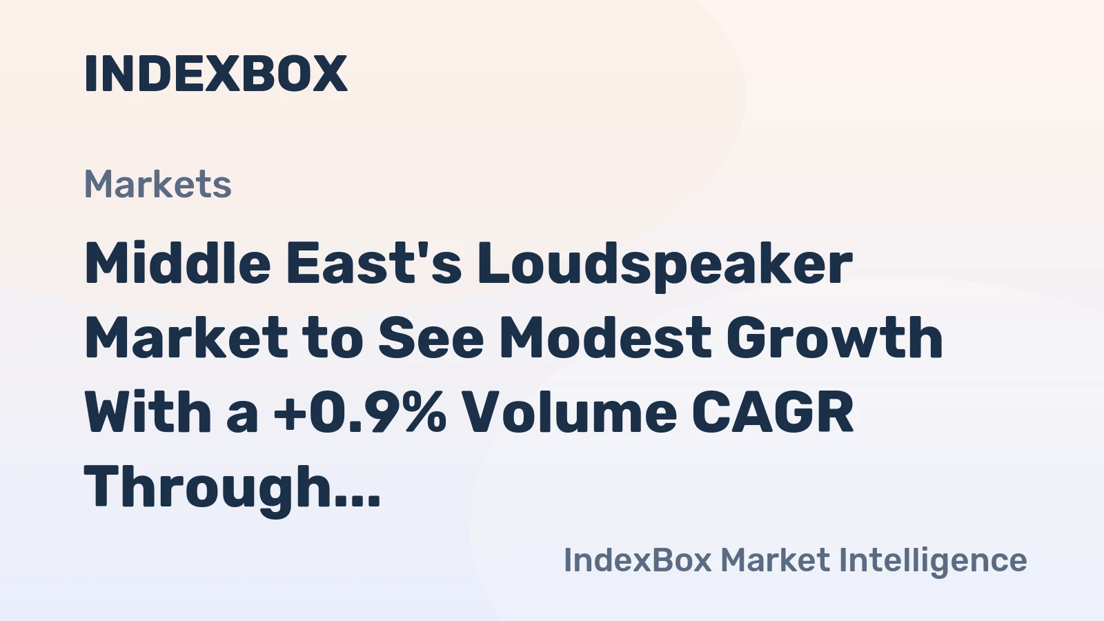 Middle East's Loudspeaker Market to See Modest Growth With a +0.9% Volume CAGR Through 2035
