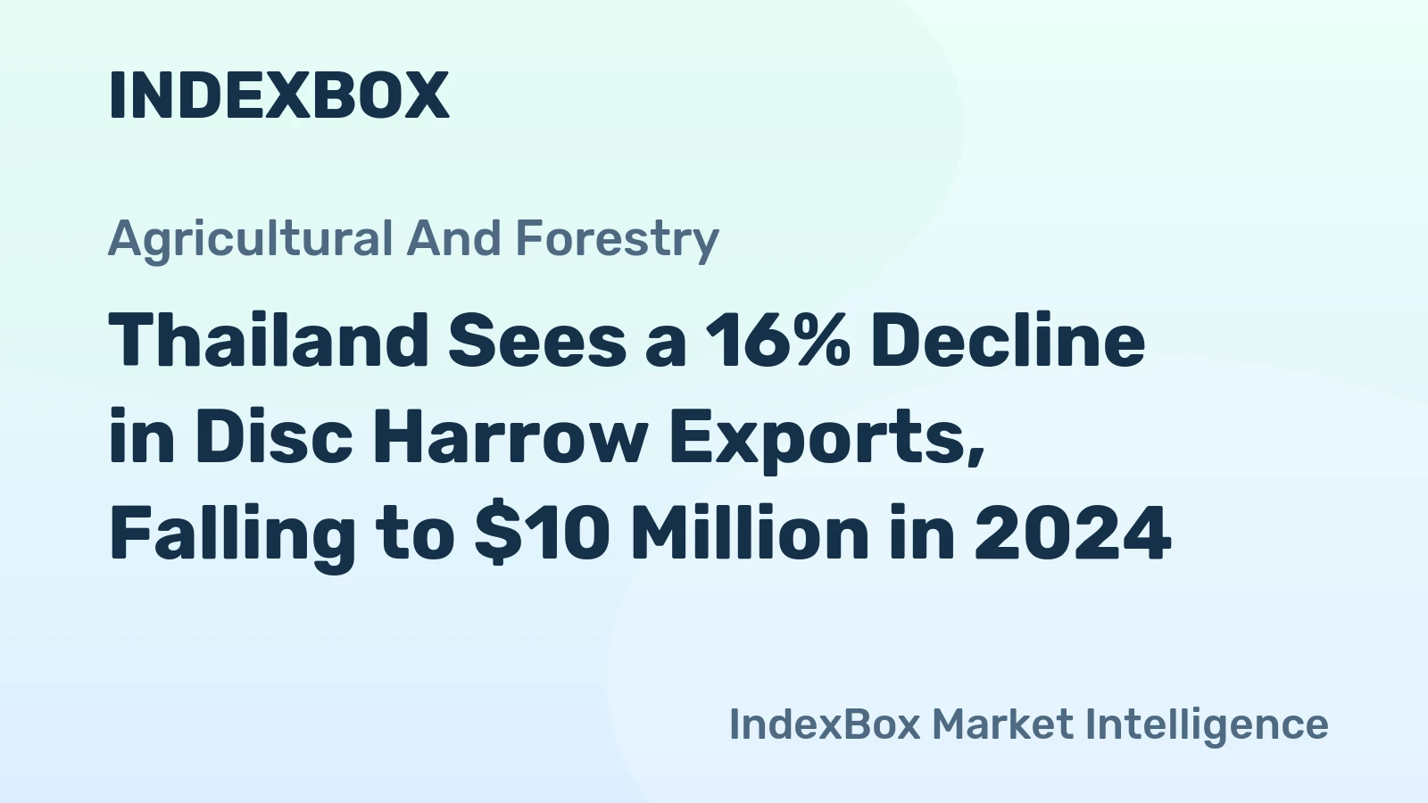 Thailand Sees a 16% Decline in Disc Harrow Exports, Falling to $10 Million in 2024