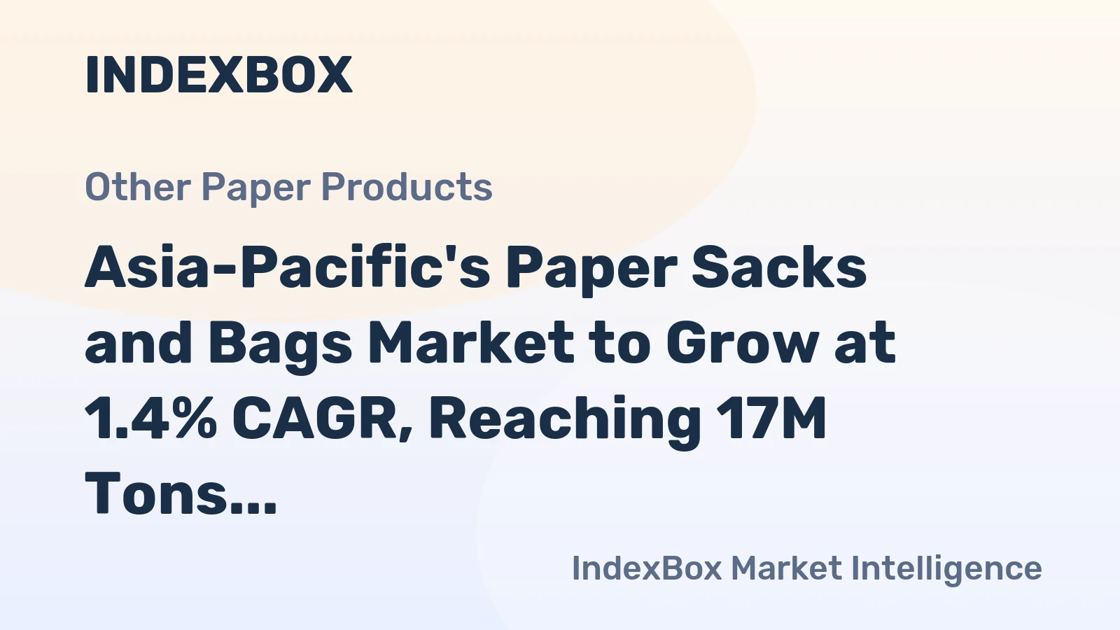 Asia-Pacific's Paper Sacks and Bags Market to Grow at 1.4% CAGR, Reaching 17M Tons by 2035