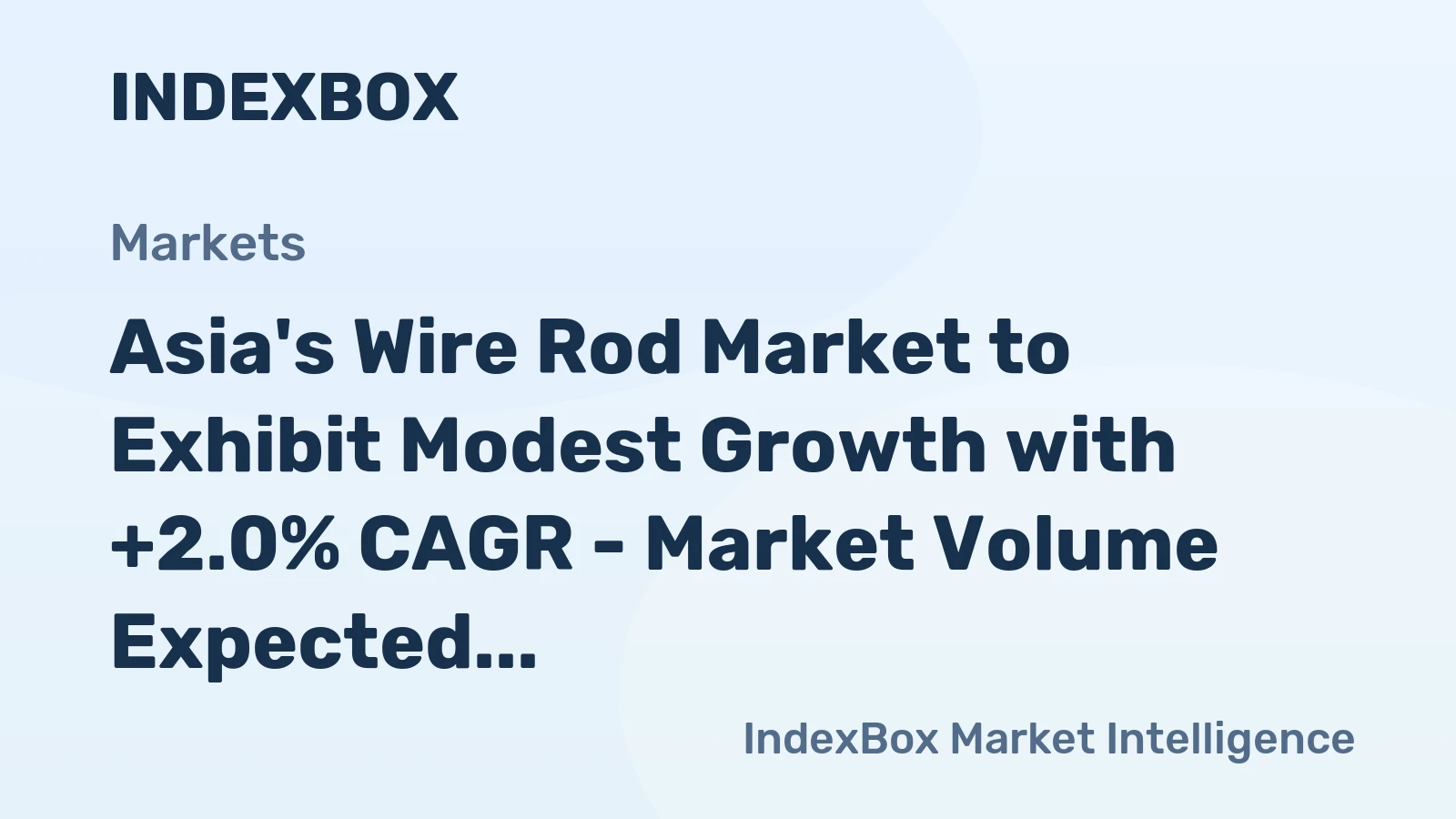 Asia's Wire Rod Market to Exhibit Modest Growth with +2.0% CAGR - Market Volume Expected to Reach 85M Tons by 2035