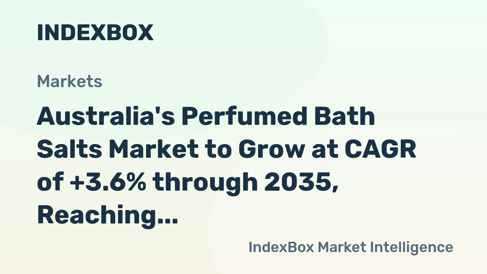 Australia's Perfumed Bath Salts Market to Grow at CAGR of +3.6% through 2035, Reaching $159M in Value