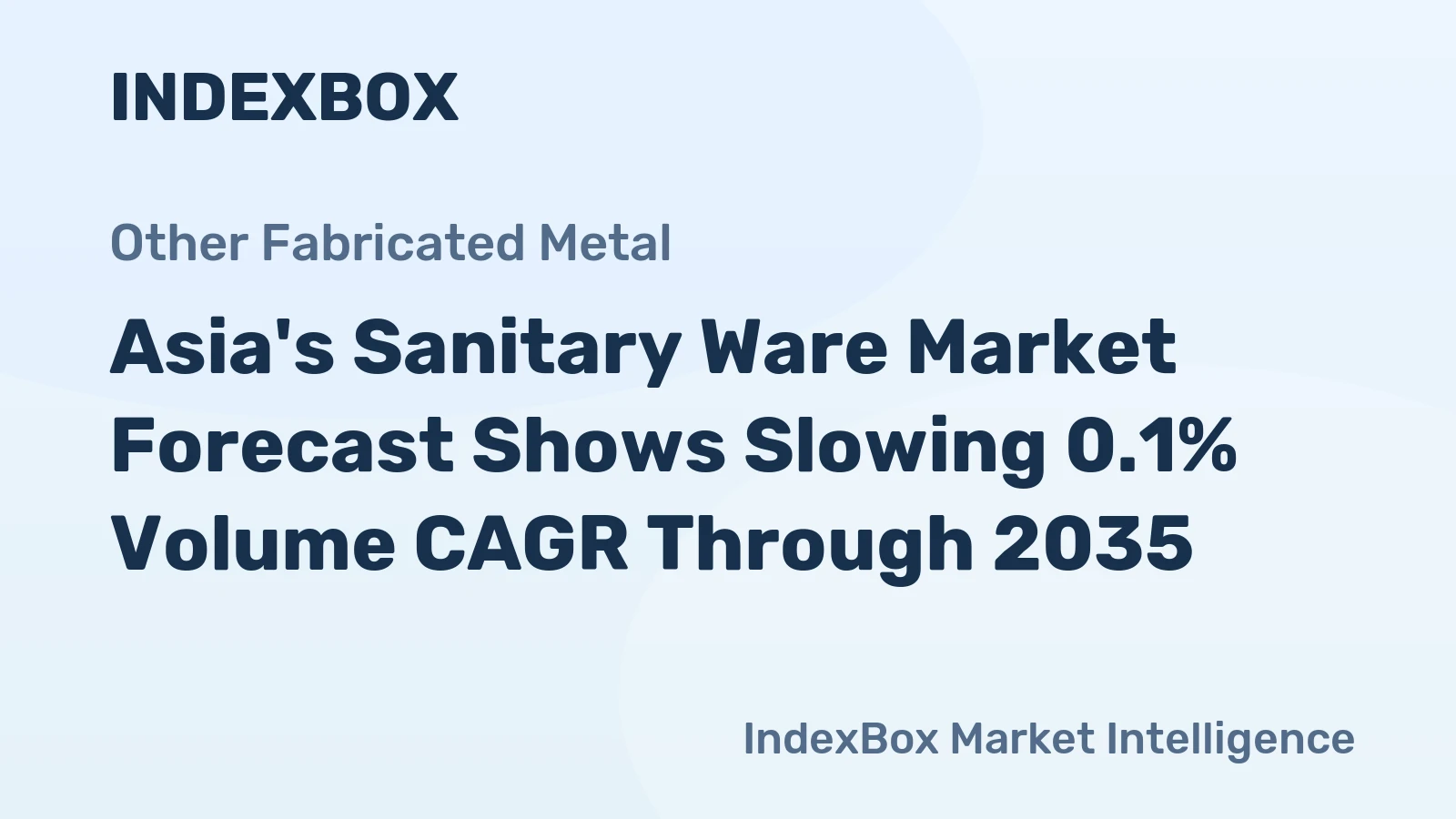 Asia's Sanitary Ware Market Forecast Shows Slowing 0.1% Volume CAGR Through 2035