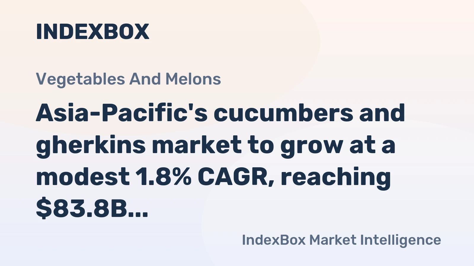 Asia-Pacific's cucumbers and gherkins market to grow at a modest 1.8% CAGR, reaching $83.8B by 2035.