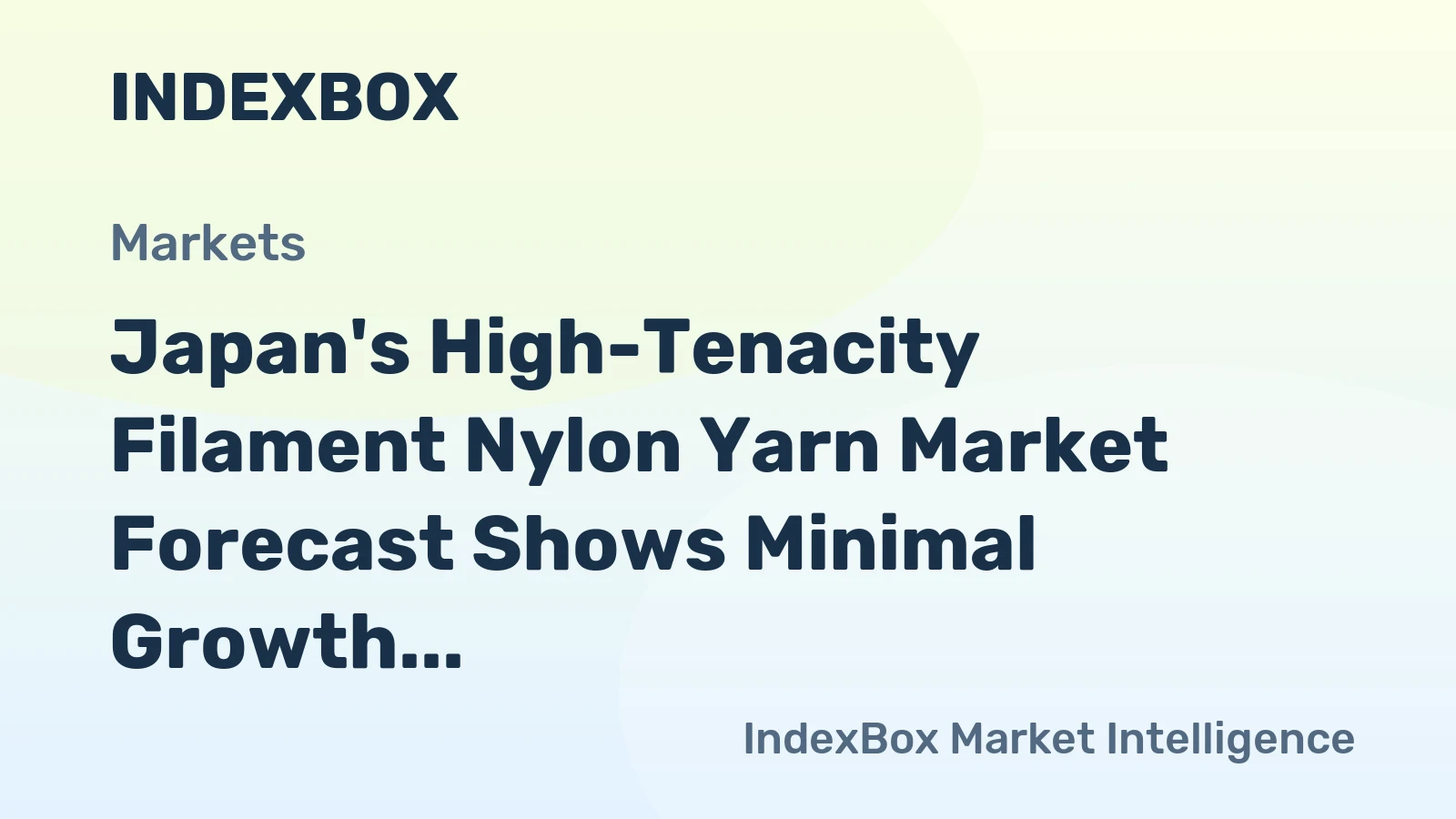 Japan's High-Tenacity Filament Nylon Yarn Market Forecast Shows Minimal Growth With a +0.1% CAGR