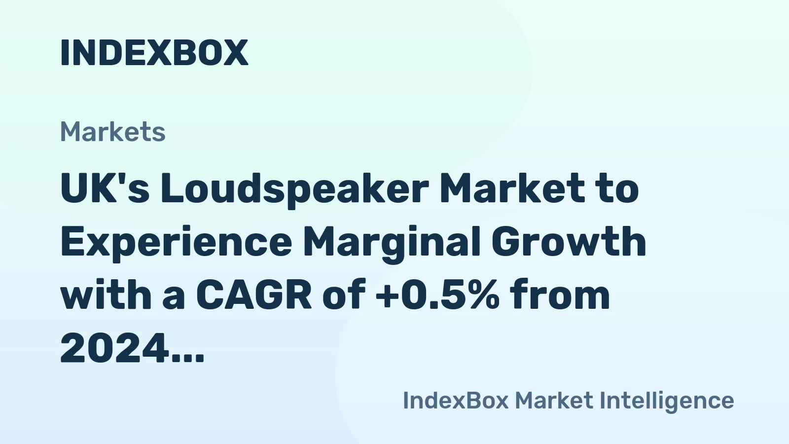 UK's Loudspeaker Market to Experience Marginal Growth with a CAGR of +0.5% from 2024 to 2035, Reaching $325M by 2035