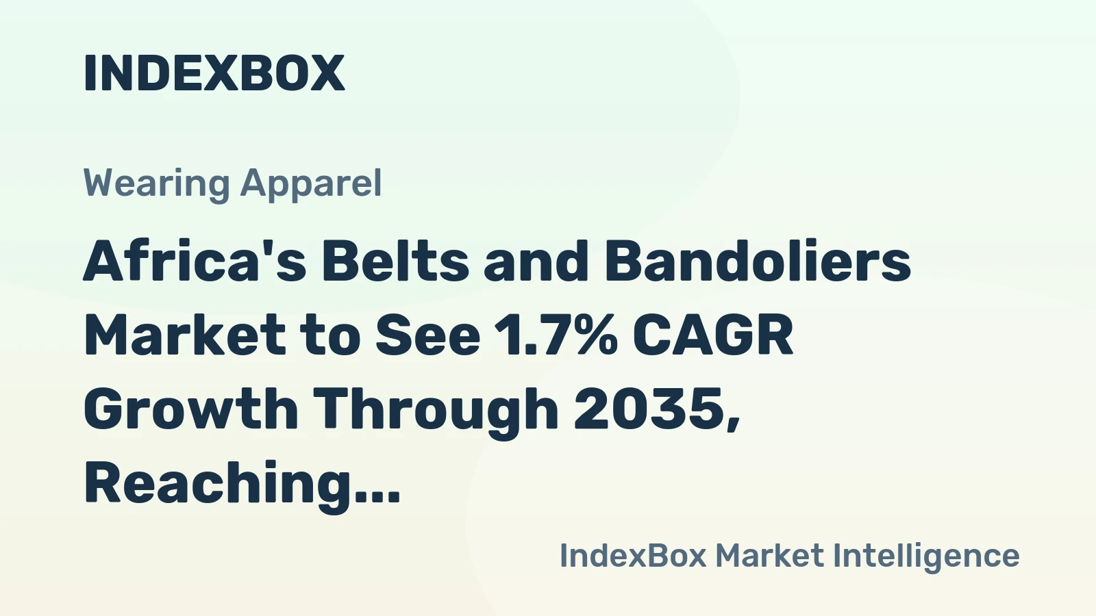 Africa's Belts and Bandoliers Market to See 1.7% CAGR Growth Through 2035, Reaching $1.2B
