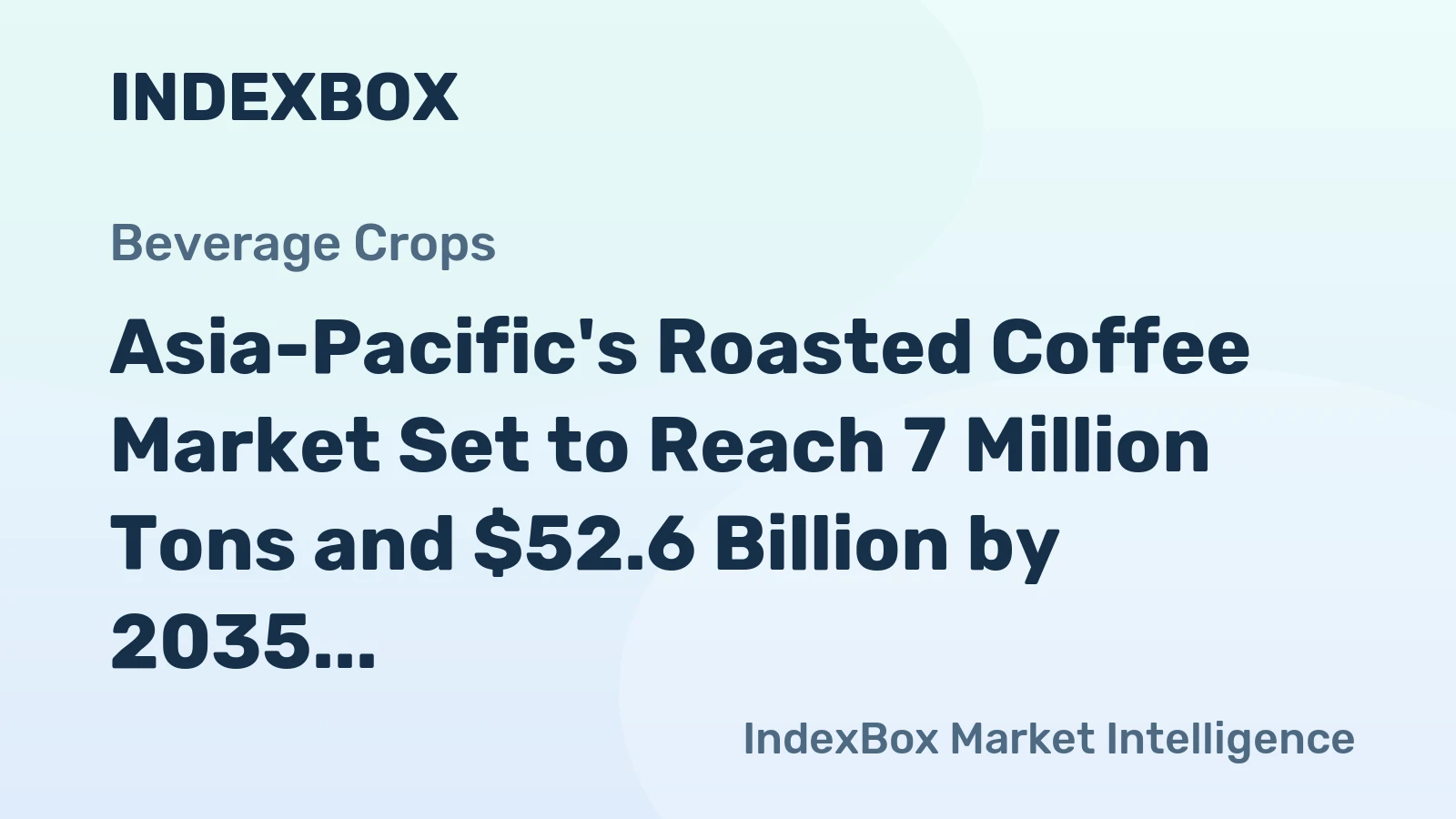 Asia-Pacific's Roasted Coffee Market Set to Reach 7 Million Tons and $52.6 Billion by 2035
