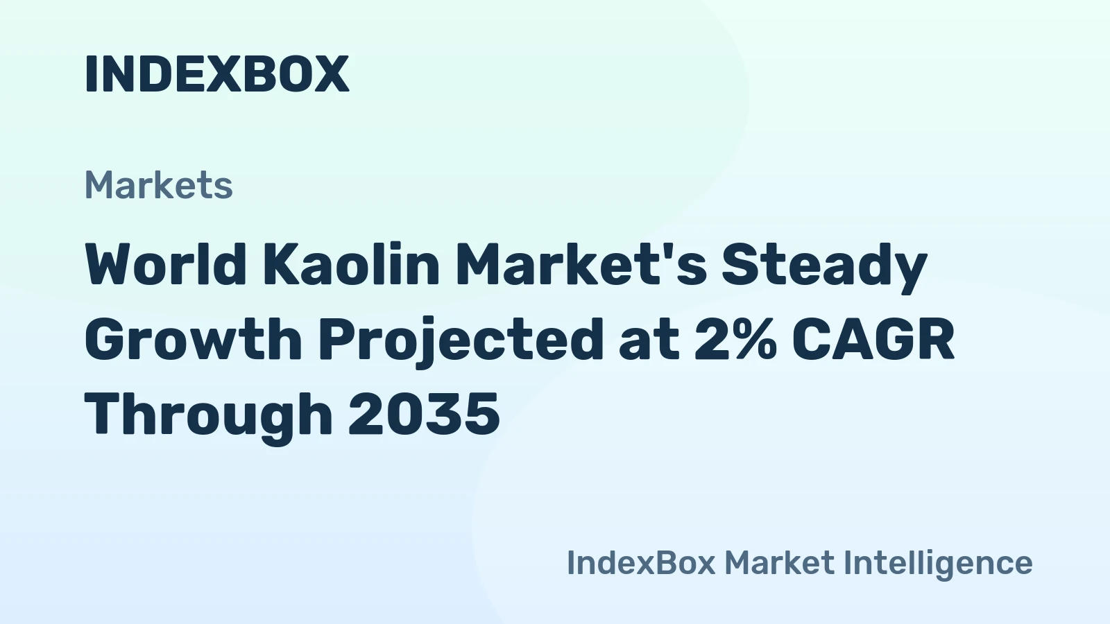 World Kaolin Market's Steady Growth Projected at 2% CAGR Through 2035