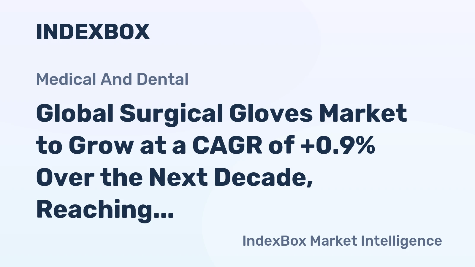 Global Surgical Gloves Market to Grow at a CAGR of +0.9% Over the Next Decade, Reaching $9B by 2035