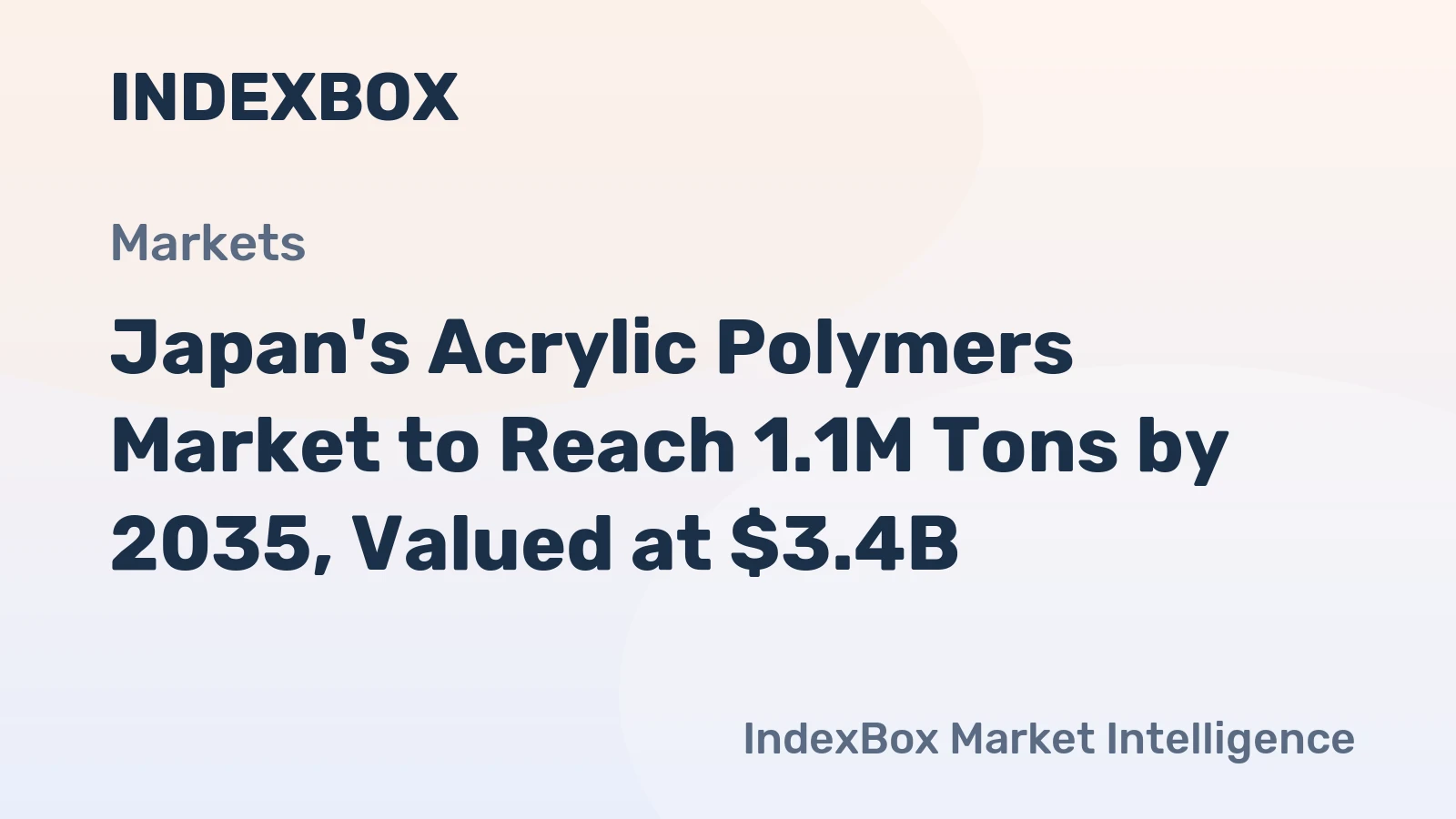 Japan's Acrylic Polymers Market to Reach 1.1M Tons by 2035, Valued at $3.4B