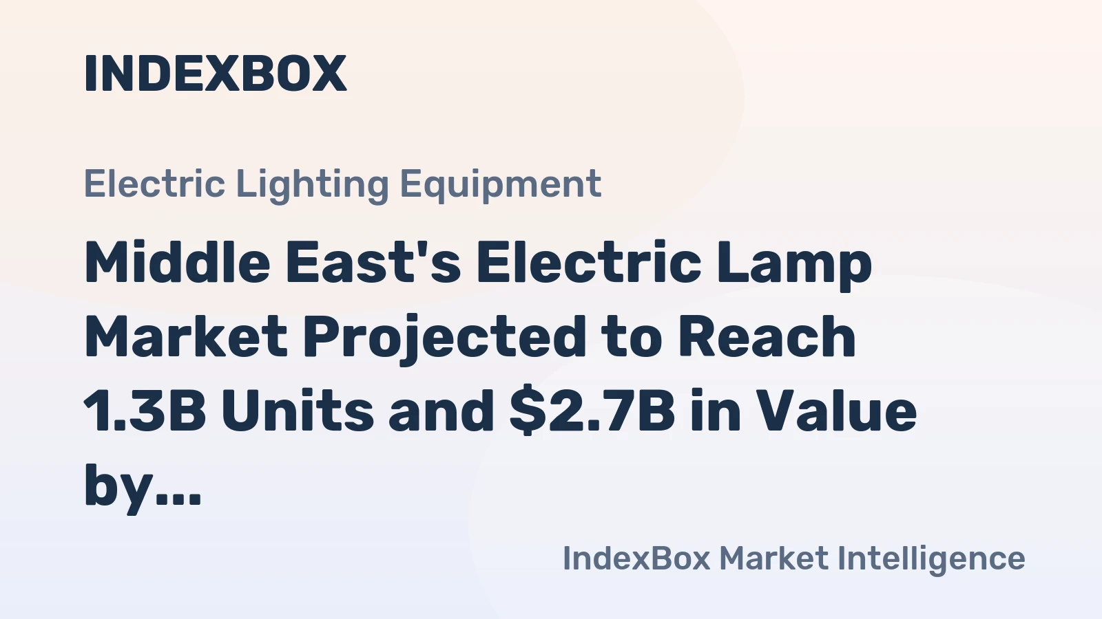 Middle East's Electric Lamp Market Projected to Reach 1.3B Units and $2.7B in Value by 2035