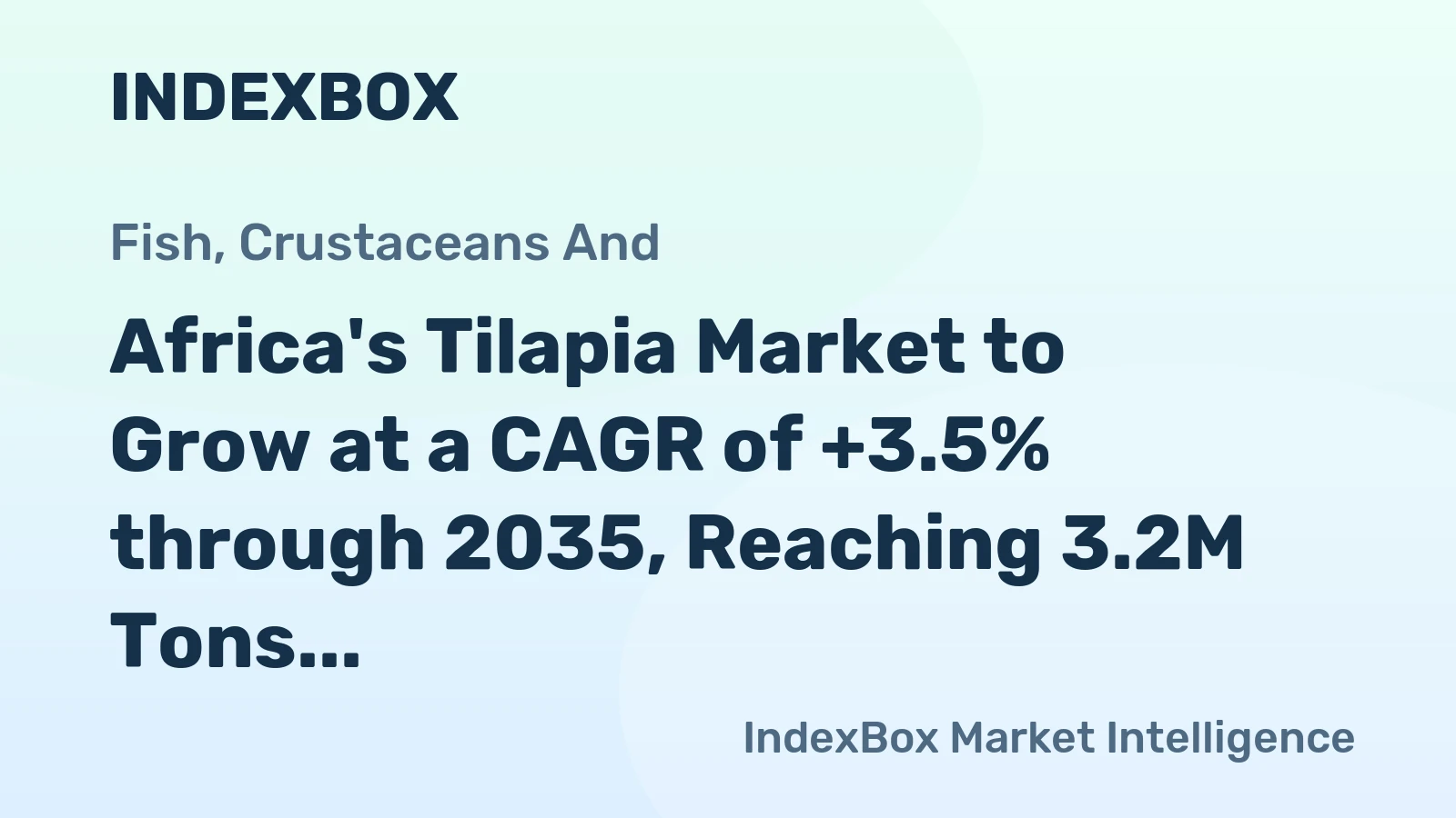 Africa's Tilapia Market to Grow at a CAGR of +3.5% through 2035, Reaching 3.2M Tons