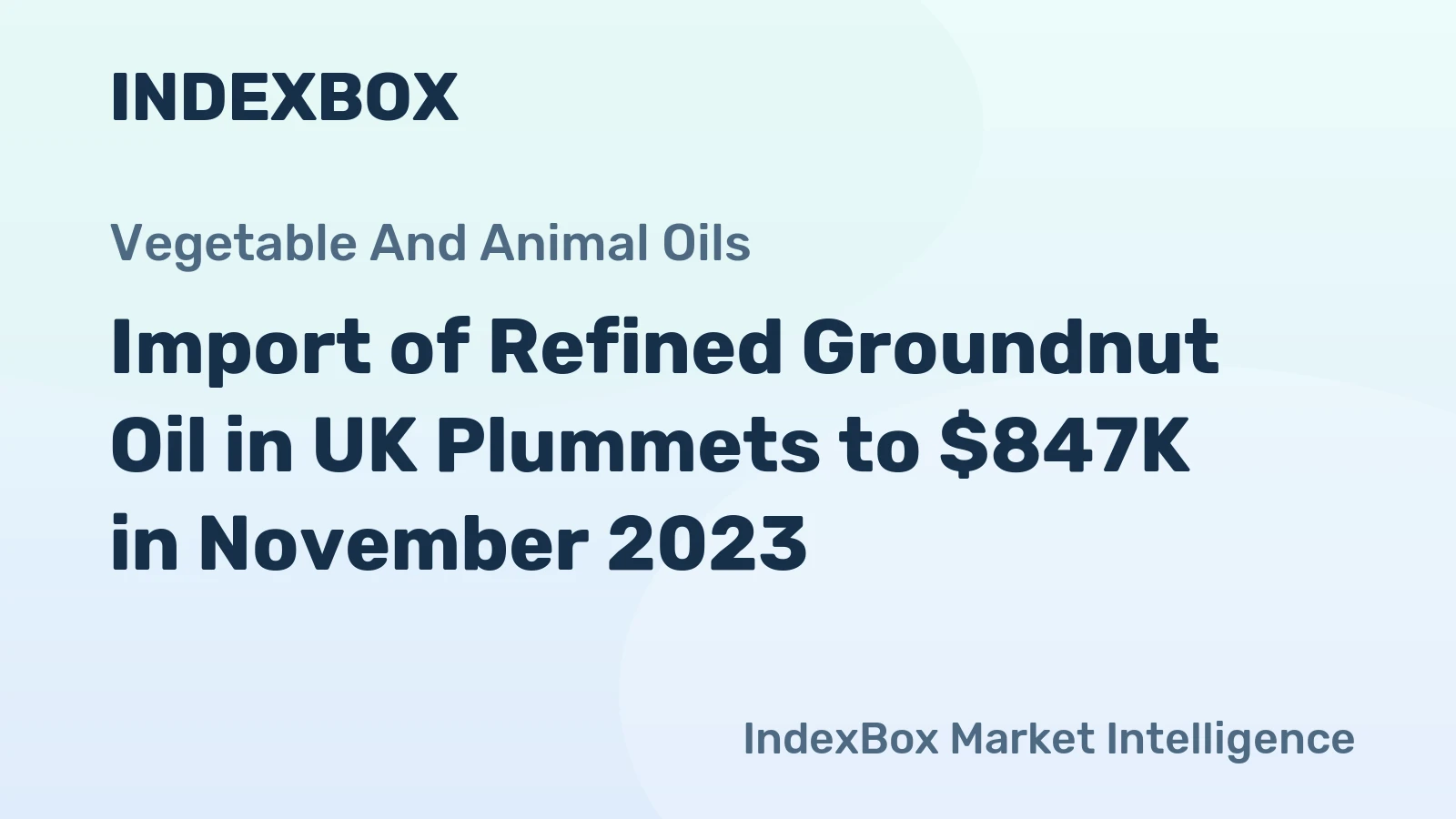 Import of Refined Groundnut Oil in UK Plummets to $847K in November 2023