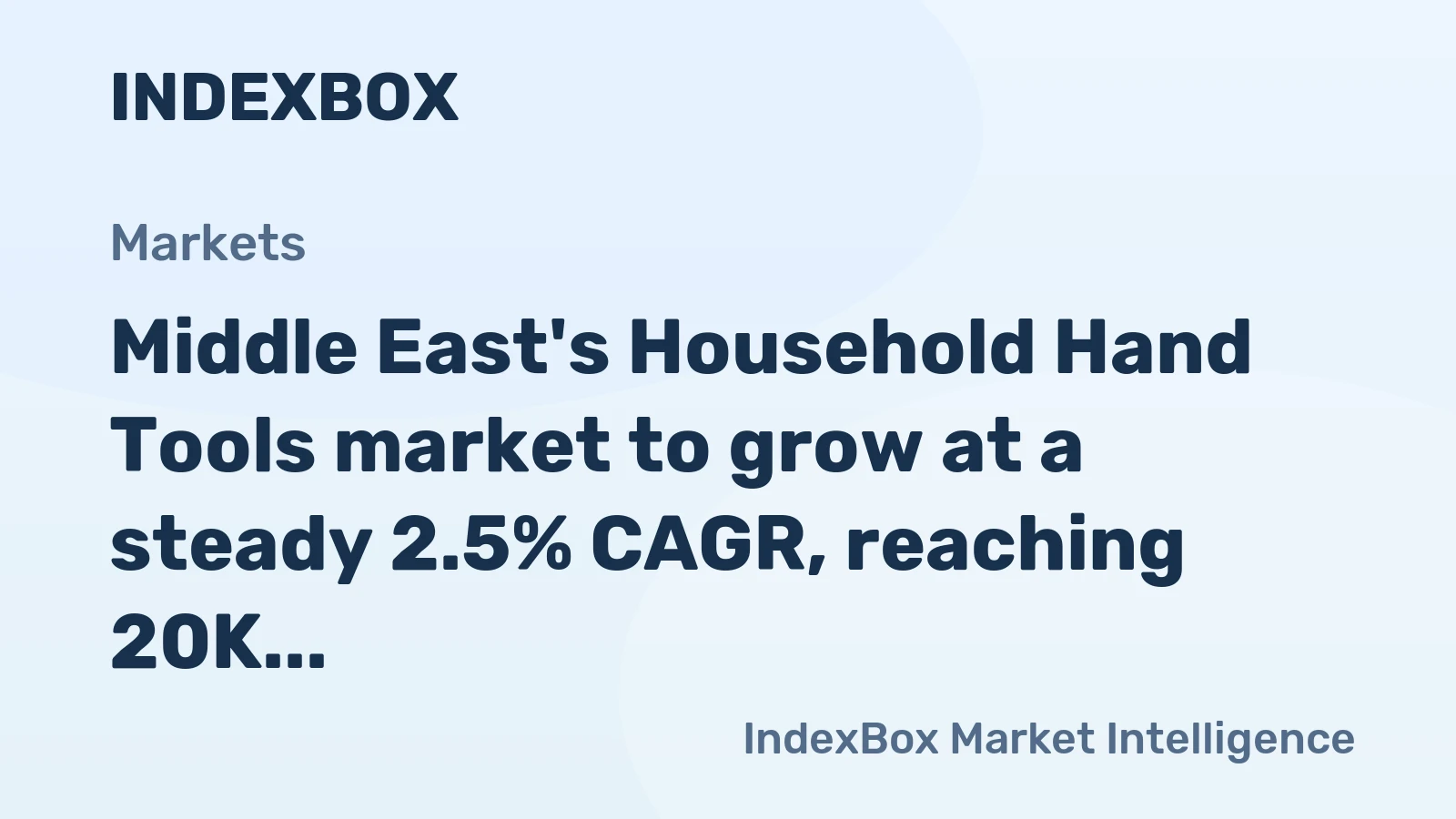 Middle East's Household Hand Tools market to grow at a steady 2.5% CAGR, reaching 20K tons by 2035.