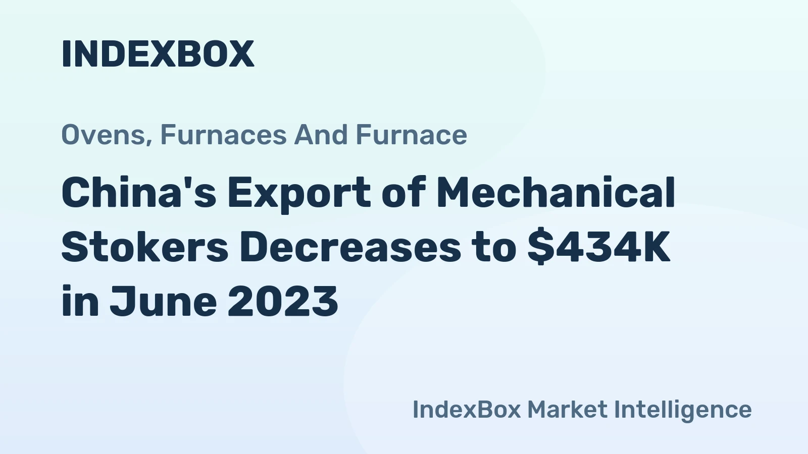 China's Export of Mechanical Stokers Decreases to $434K in June 2023