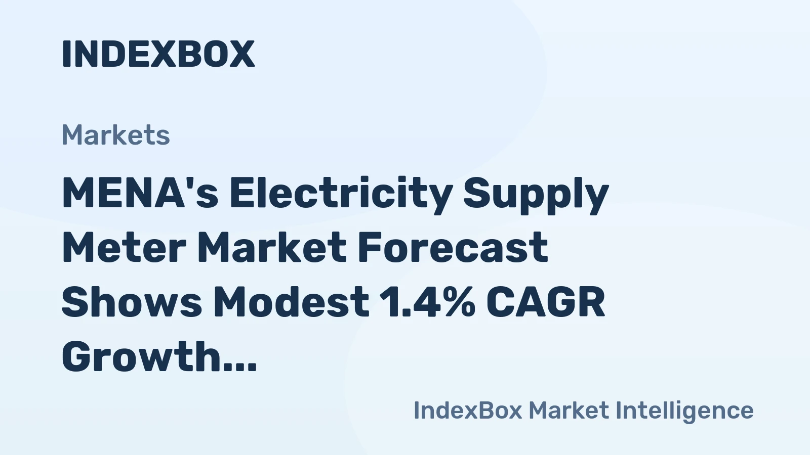 MENA's Electricity Supply Meter Market Forecast Shows Modest 1.4% CAGR Growth Through 2035