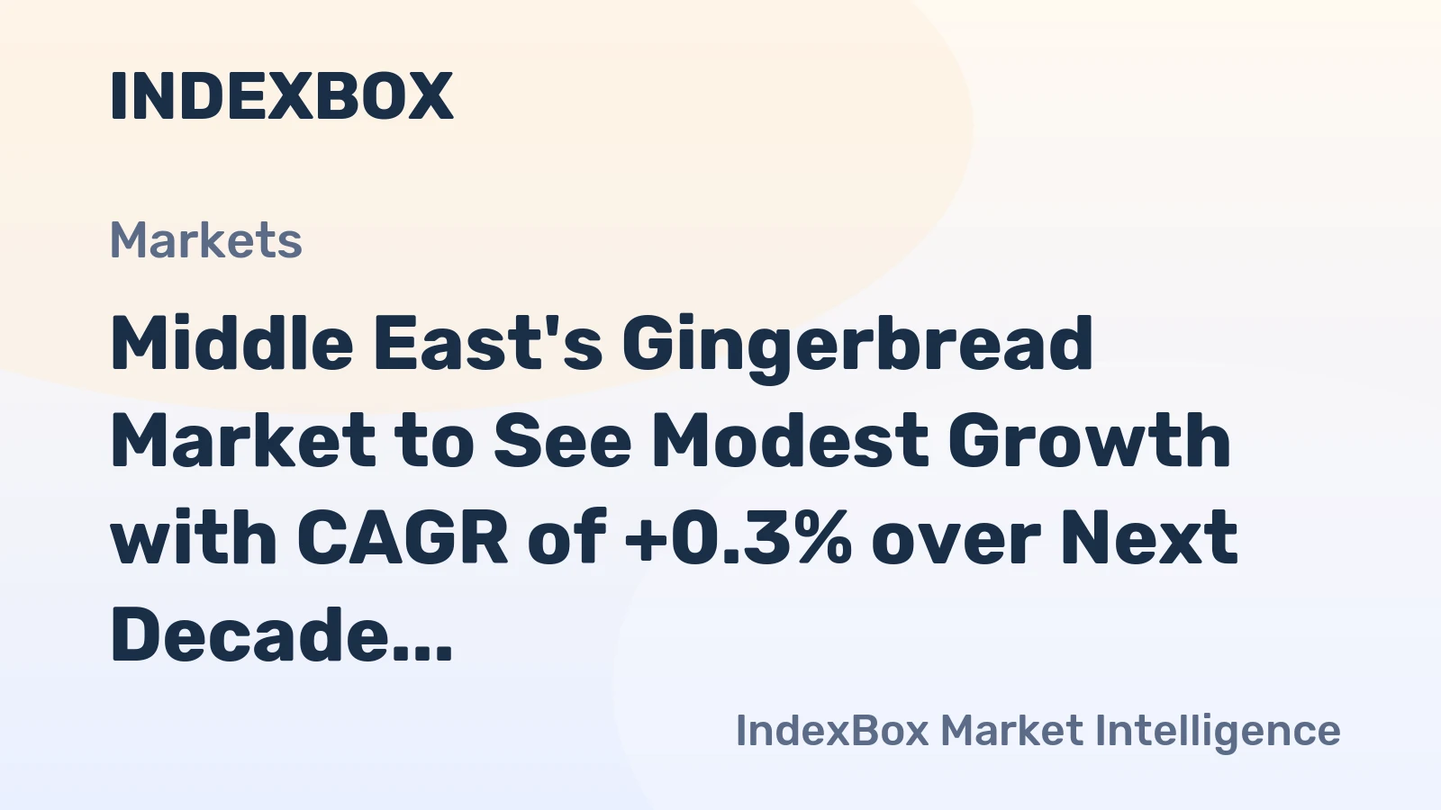 Middle East's Gingerbread Market to See Modest Growth with CAGR of +0.3% over Next Decade