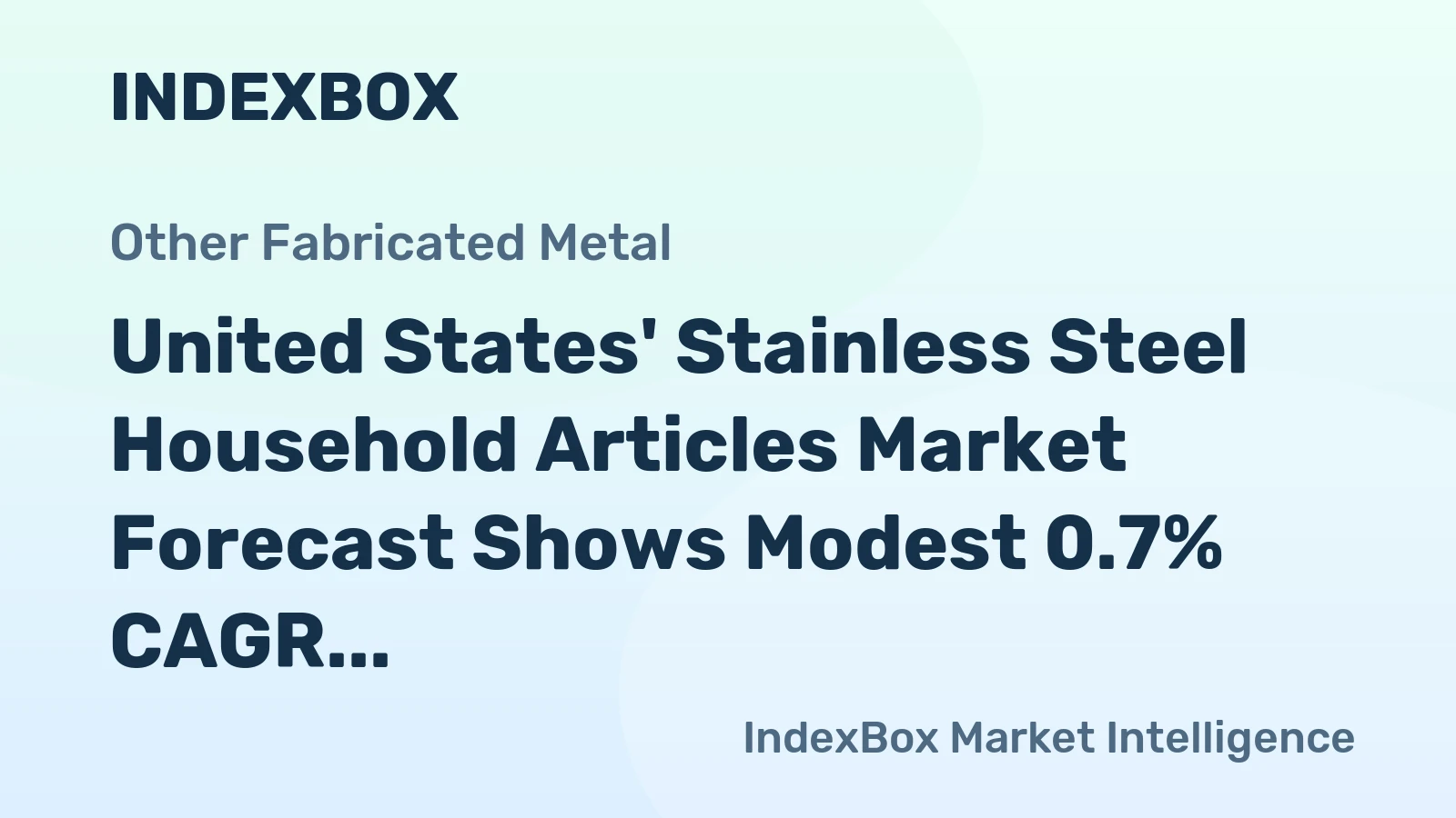 United States' Stainless Steel Household Articles Market Forecast Shows Modest 0.7% CAGR Growth Through 2035
