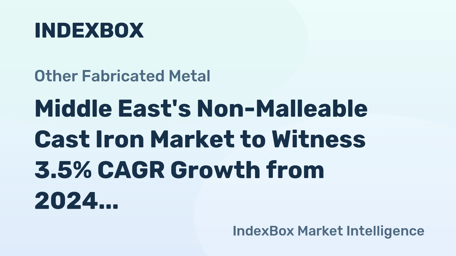 Middle East's Non-Malleable Cast Iron Market to Witness 3.5% CAGR Growth from 2024 to 2035