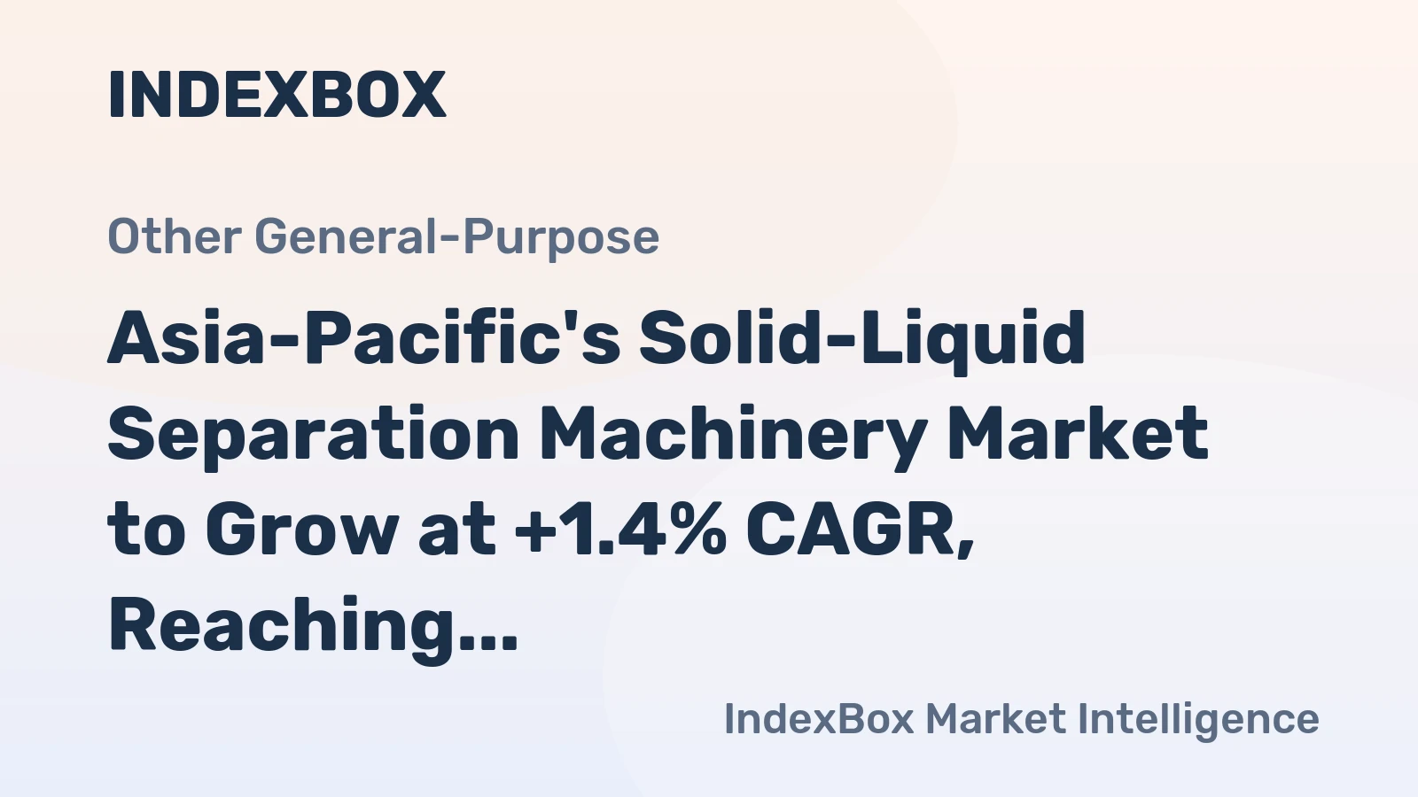 Asia-Pacific's Solid-Liquid Separation Machinery Market to Grow at +1.4% CAGR, Reaching 194M Units by 2035