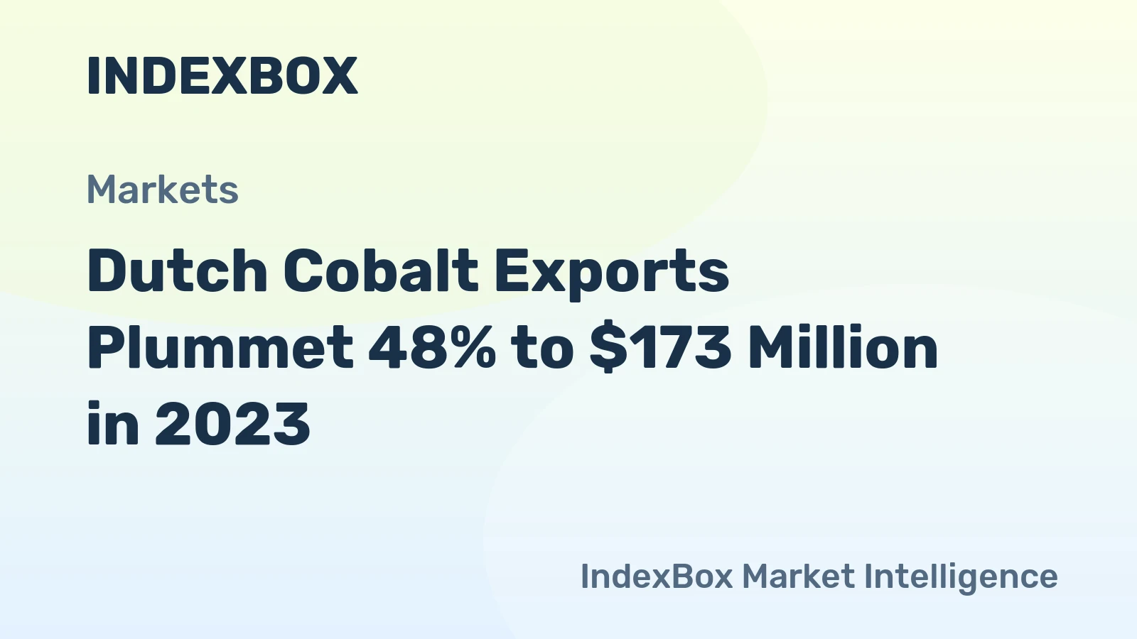Dutch Cobalt Exports Plummet 48% to $173 Million in 2023