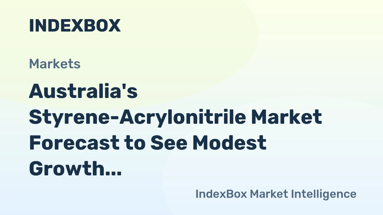 Australia's Styrene-Acrylonitrile Market Forecast to See Modest Growth With a +0.7% Volume CAGR