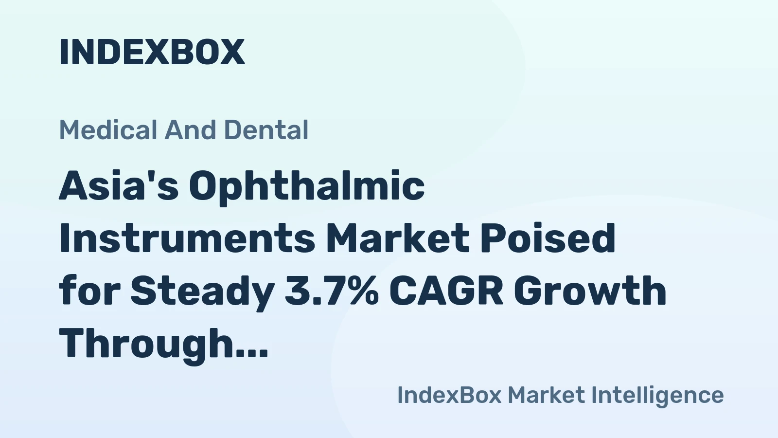 Asia's Ophthalmic Instruments Market Poised for Steady 3.7% CAGR Growth Through 2035
