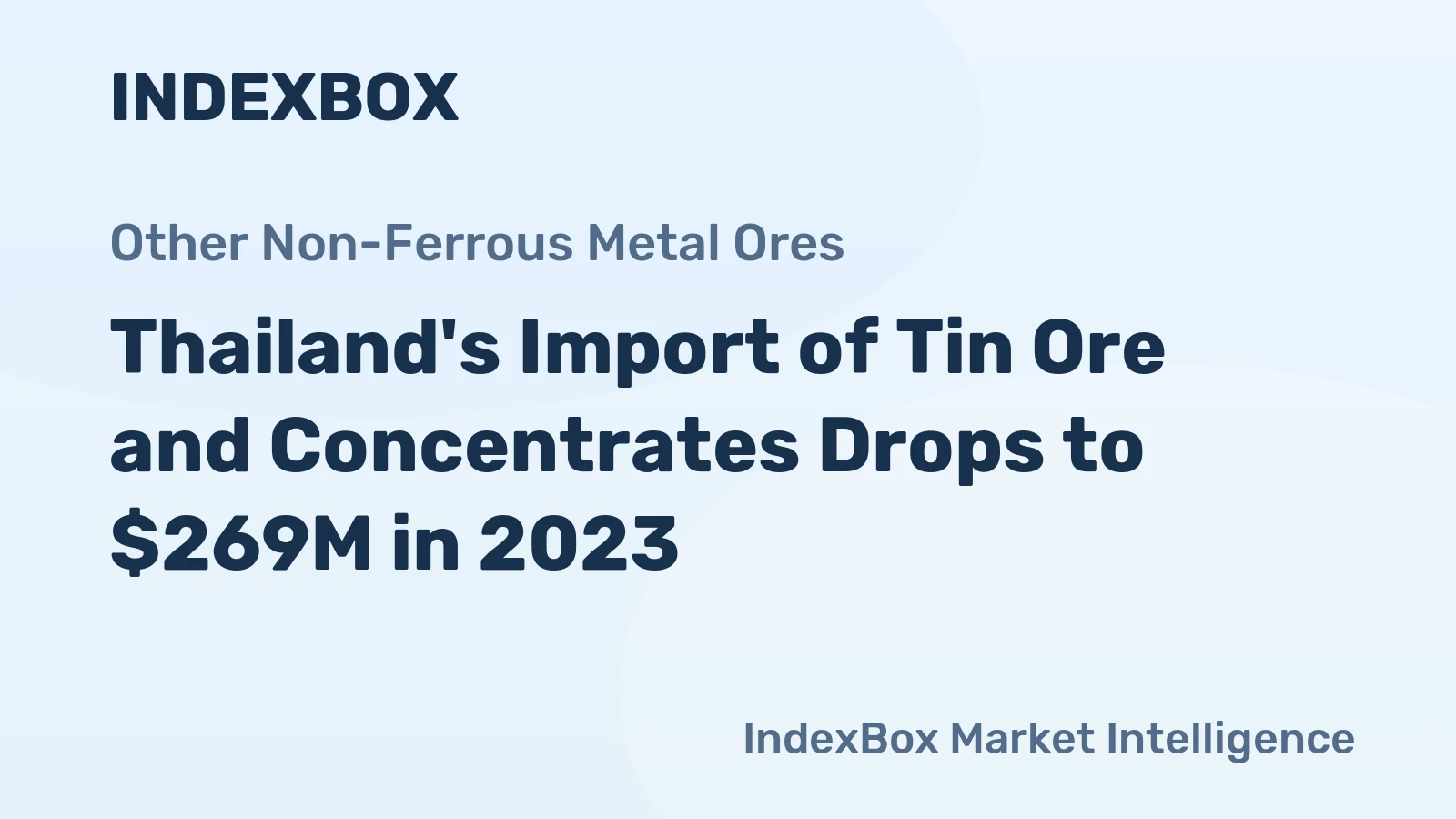 Thailand's Import of Tin Ore and Concentrates Drops to $269M in 2023