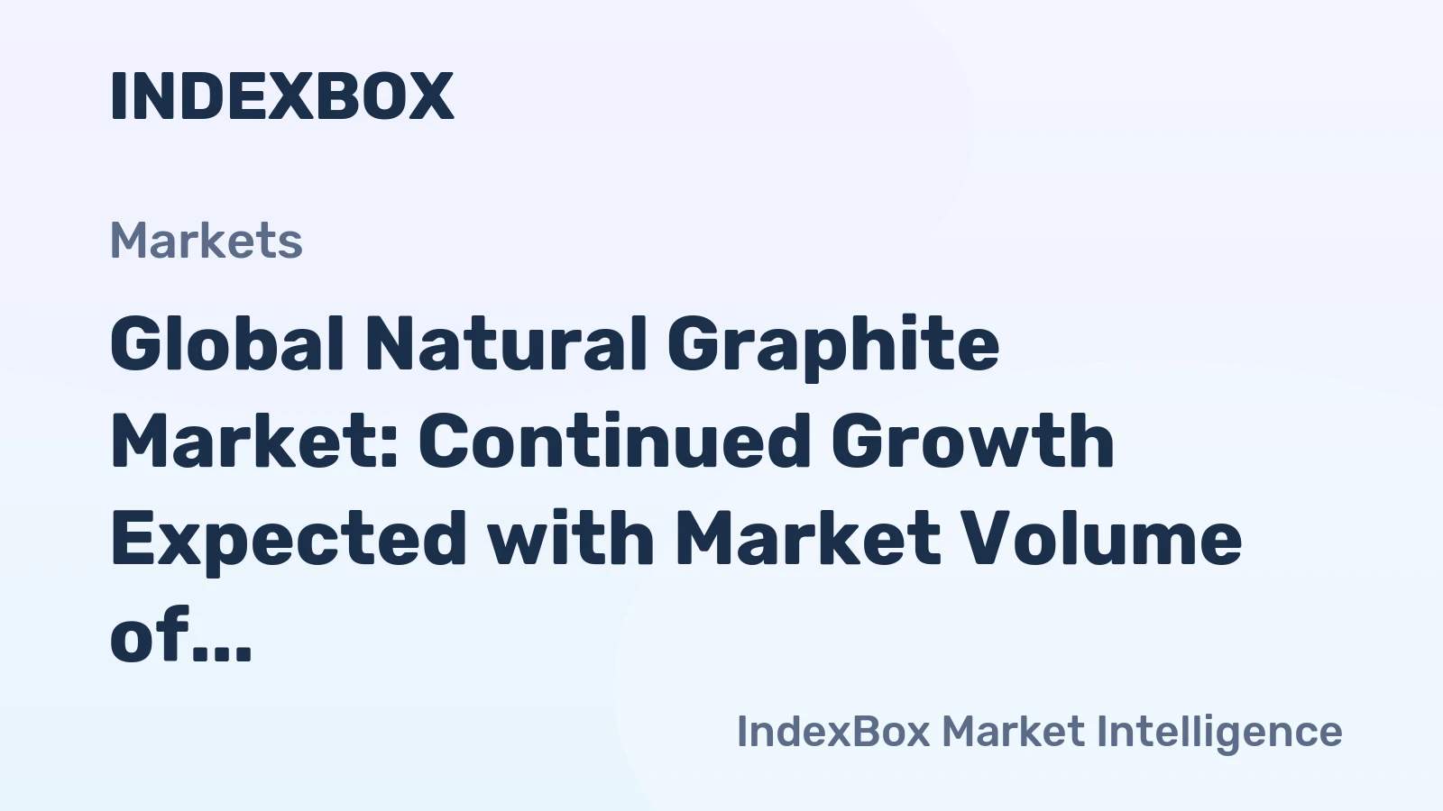 Global Natural Graphite Market: Continued Growth Expected with Market Volume of 1.6M Tons and Value of $1.7B by 2035