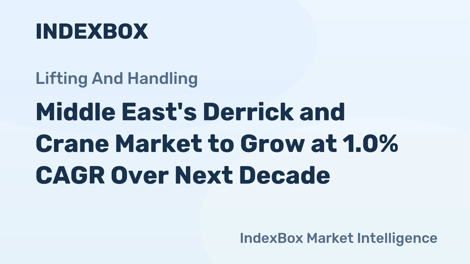 Middle East's Derrick and Crane Market to Grow at 1.0% CAGR Over Next Decade