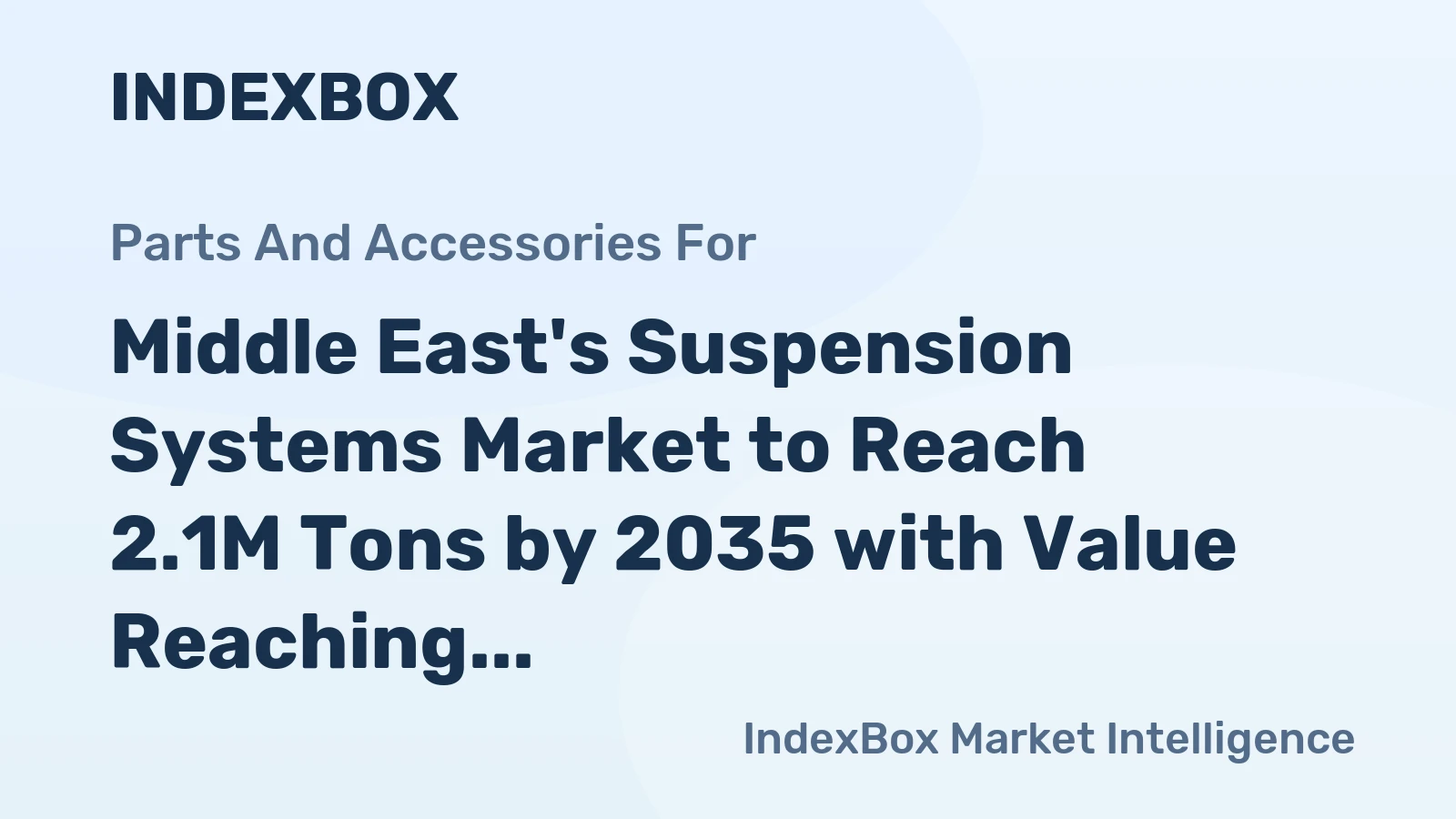 Middle East's Suspension Systems Market to Reach 2.1M Tons by 2035 with Value Reaching $11.3B