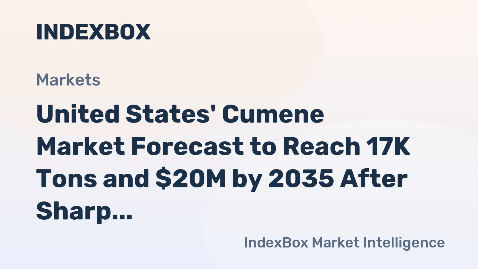 United States' Cumene Market Forecast to Reach 17K Tons and $20M by 2035 After Sharp 2024 Decline