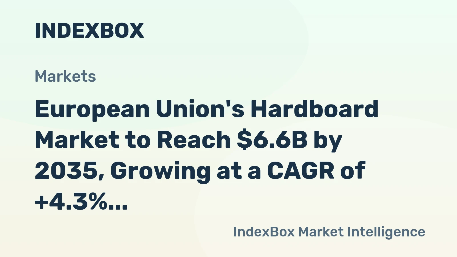 European Union's Hardboard Market to Reach $6.6B by 2035, Growing at a CAGR of +4.3%