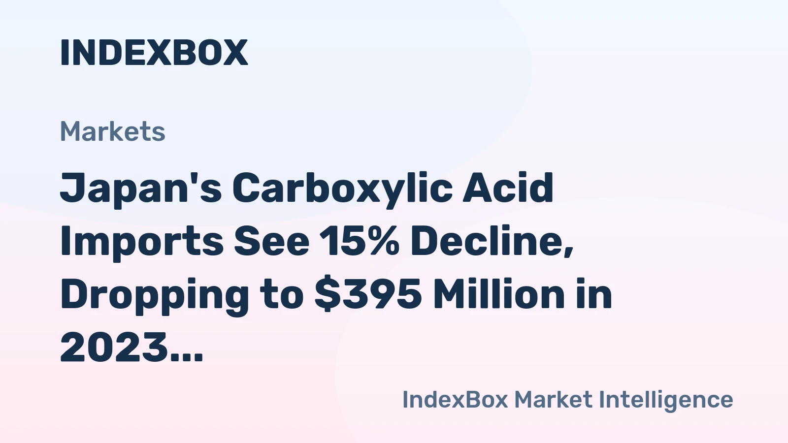 Japan's Carboxylic Acid Imports See 15% Decline, Dropping to $395 Million in 2023
