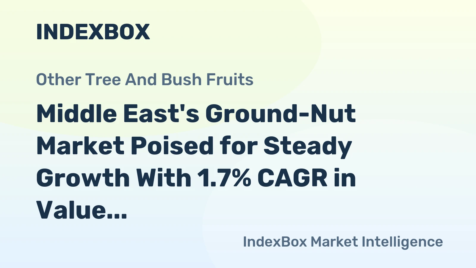 Middle East's Ground-Nut Market Poised for Steady Growth With 1.7% CAGR in Value Through 2035