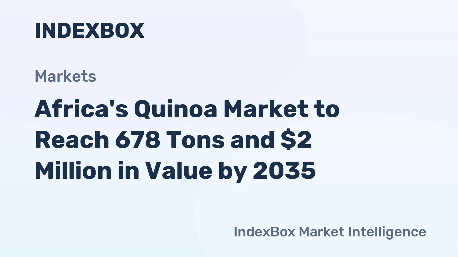 Africa's Quinoa Market to Reach 678 Tons and $2 Million in Value by 2035