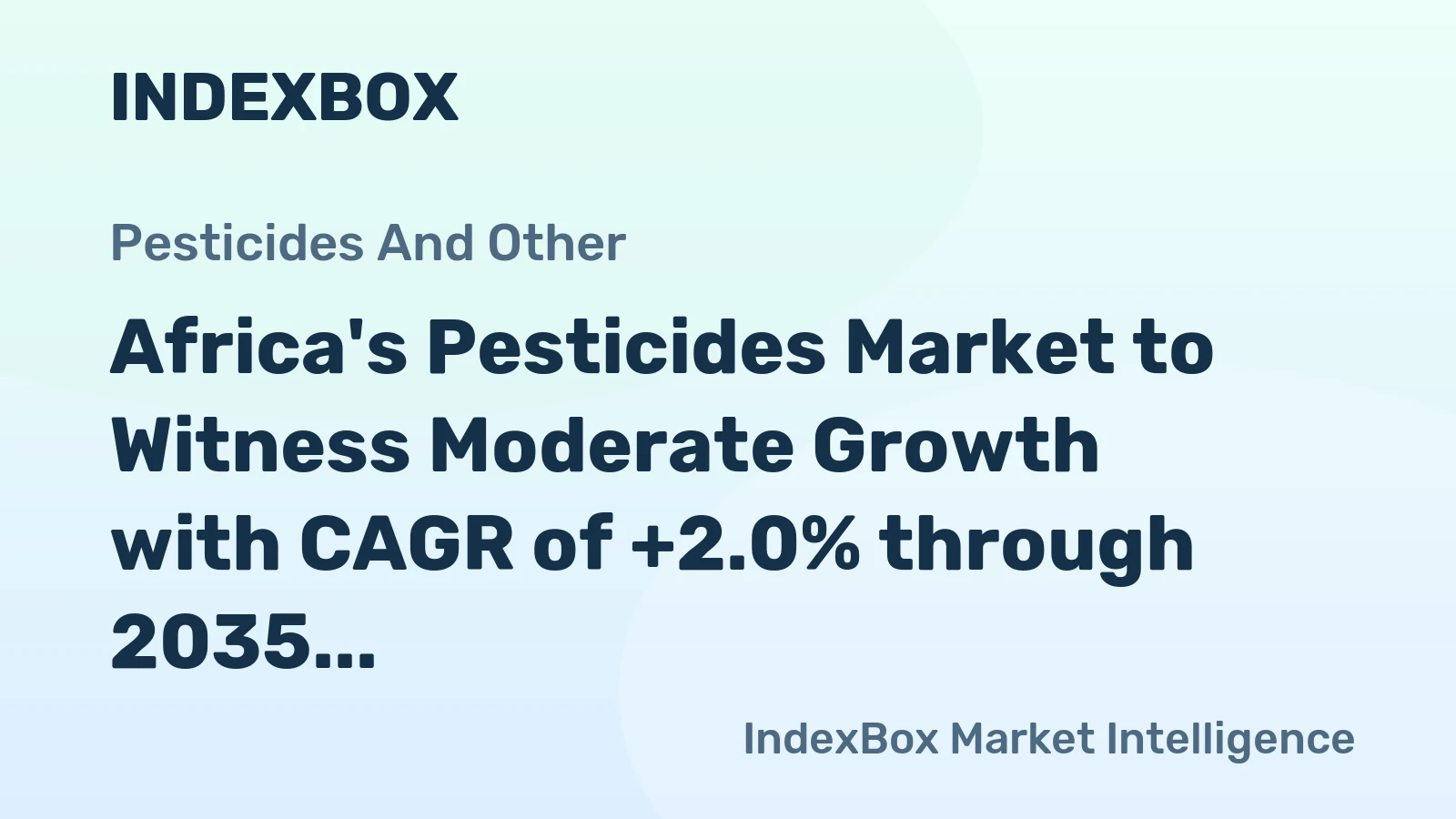 Africa's Pesticides Market to Witness Moderate Growth with CAGR of +2.0% through 2035