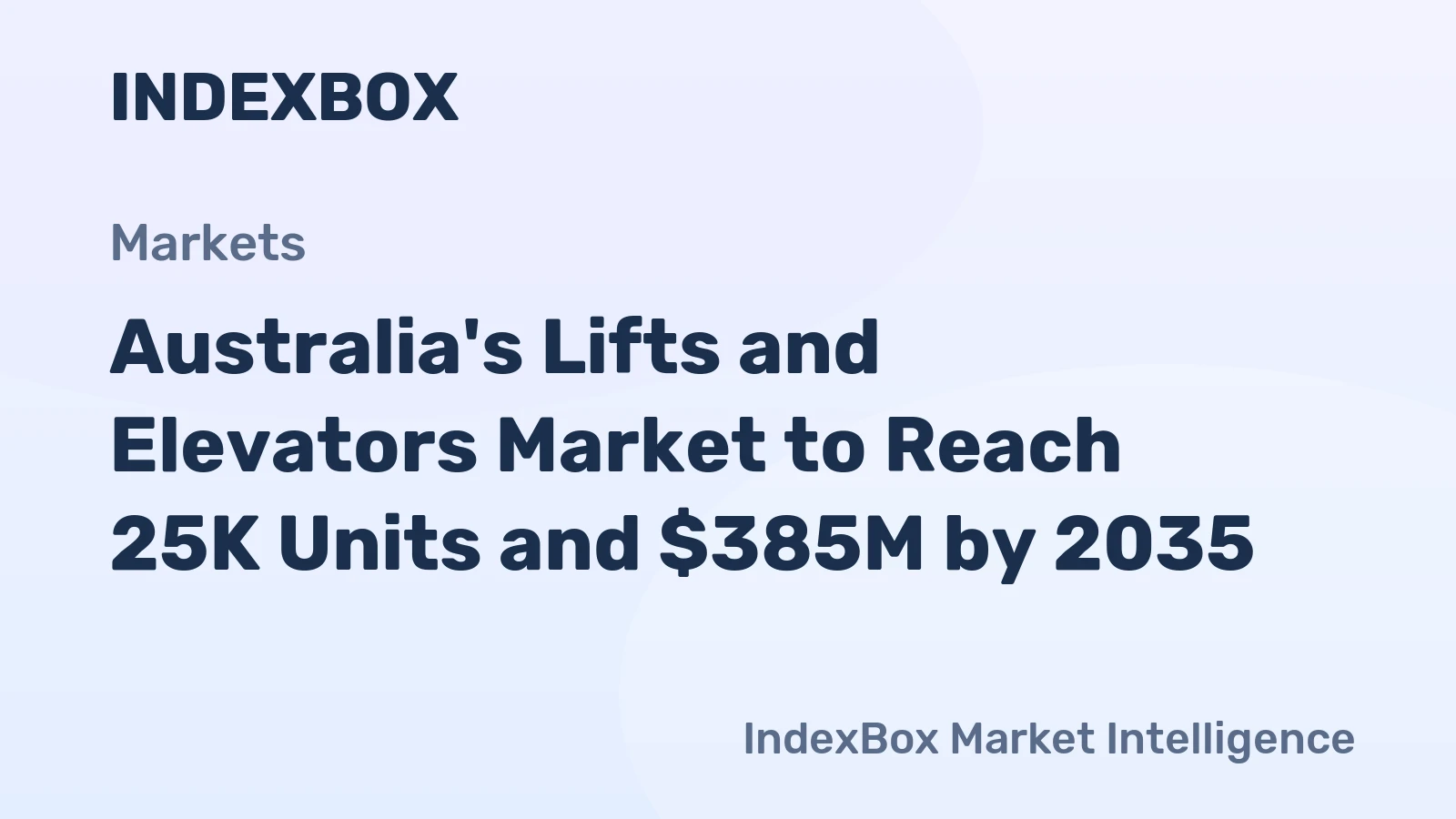 Australia's Lifts and Elevators Market to Reach 25K Units and $385M by 2035
