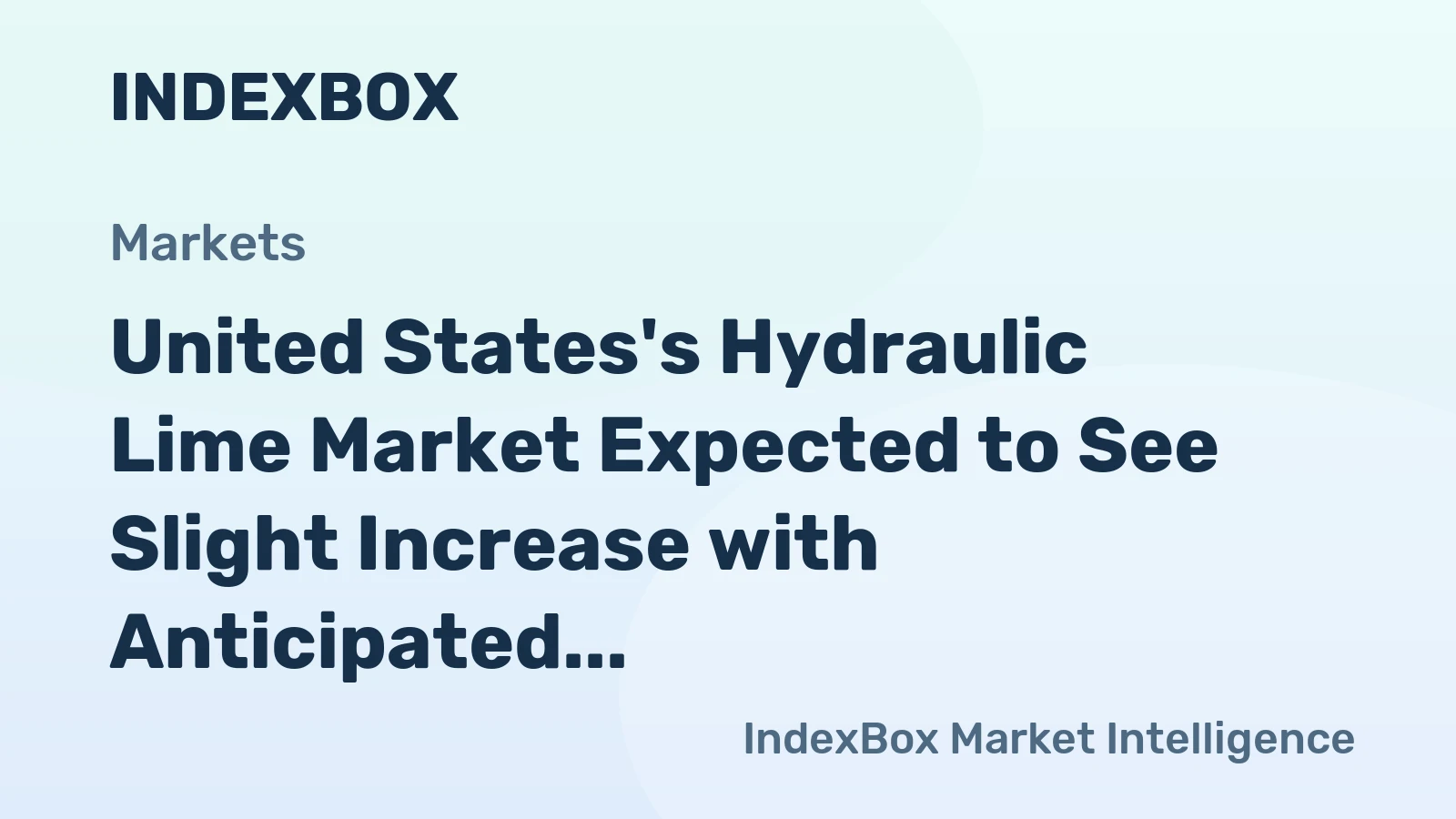 United States's Hydraulic Lime Market Expected to See Slight Increase with Anticipated CAGR of +0.2%
