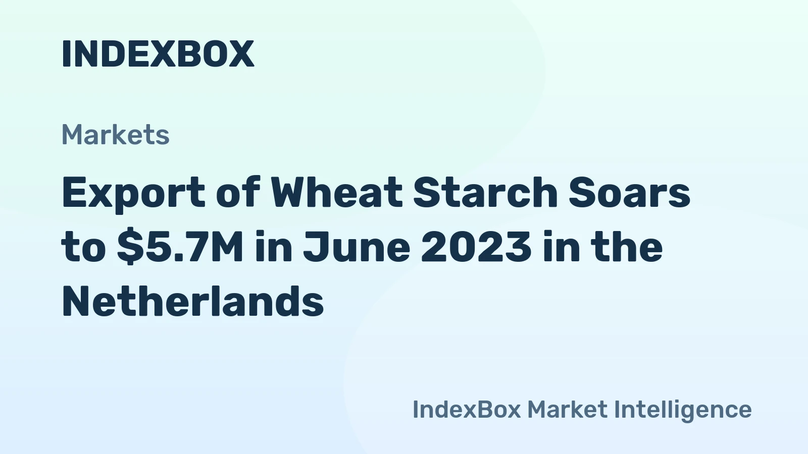 Export of Wheat Starch Soars to $5.7M in June 2023 in the Netherlands