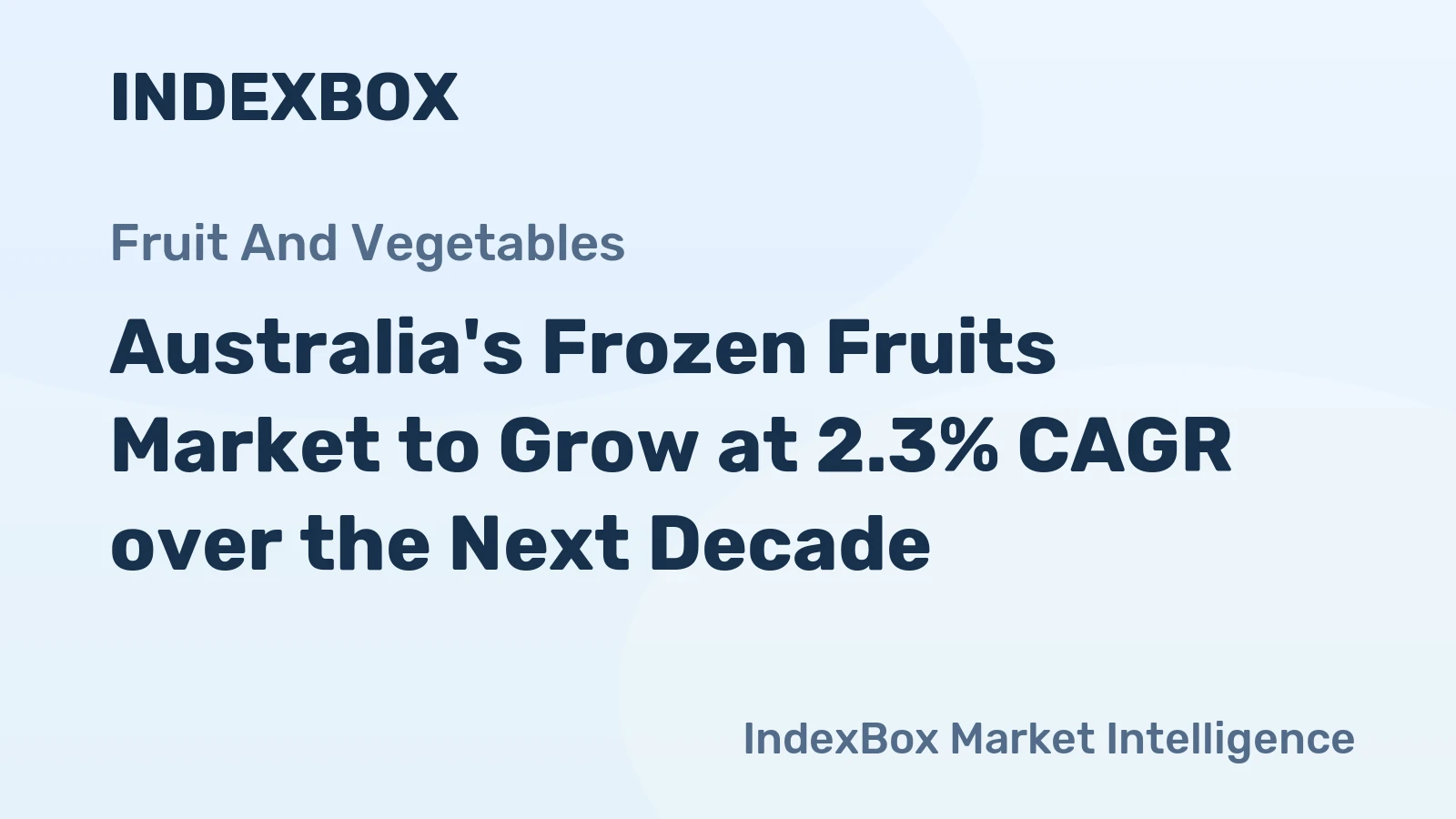 Australia's Frozen Fruits Market to Grow at 2.3% CAGR over the Next Decade