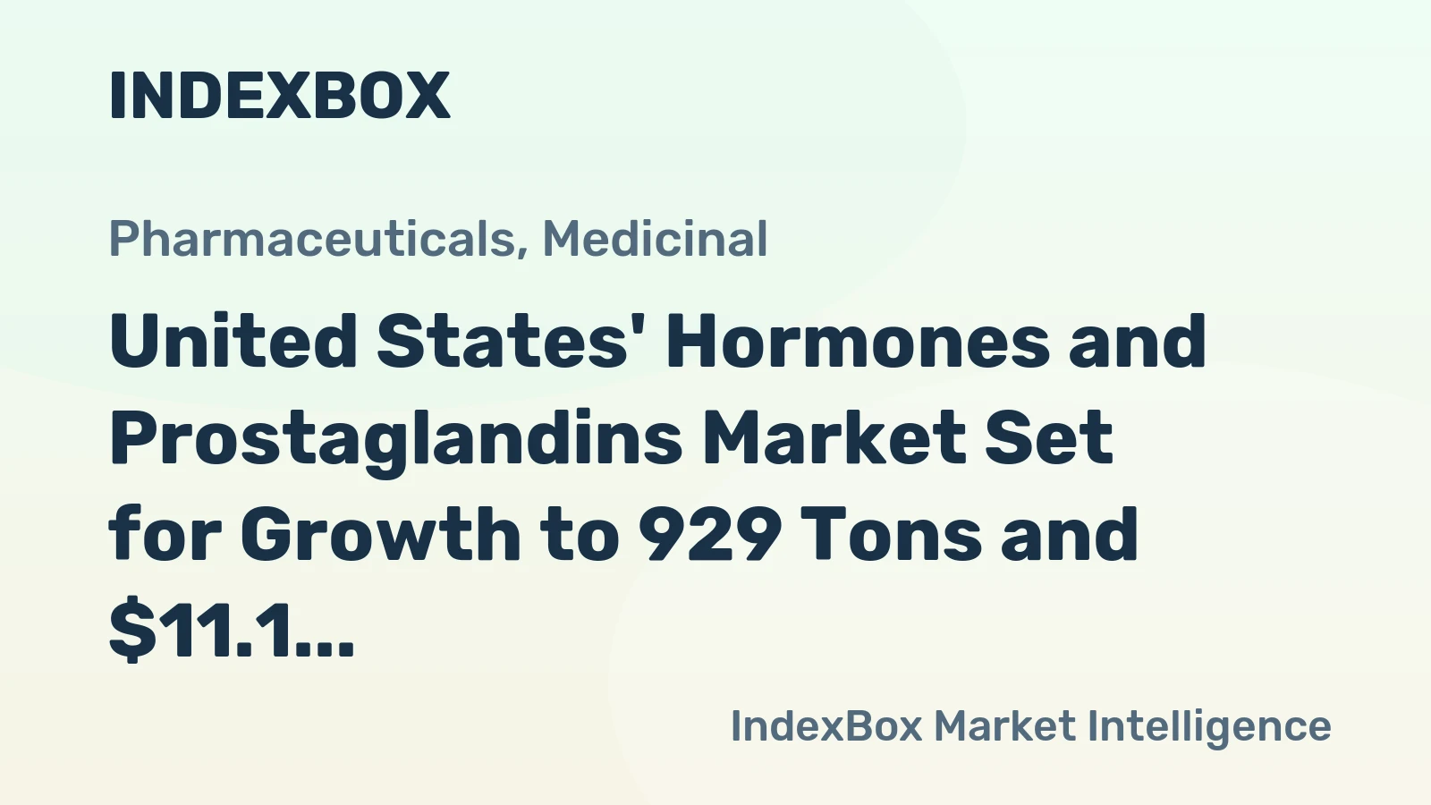 United States' Hormones and Prostaglandins Market Set for Growth to 929 Tons and $11.1 Billion