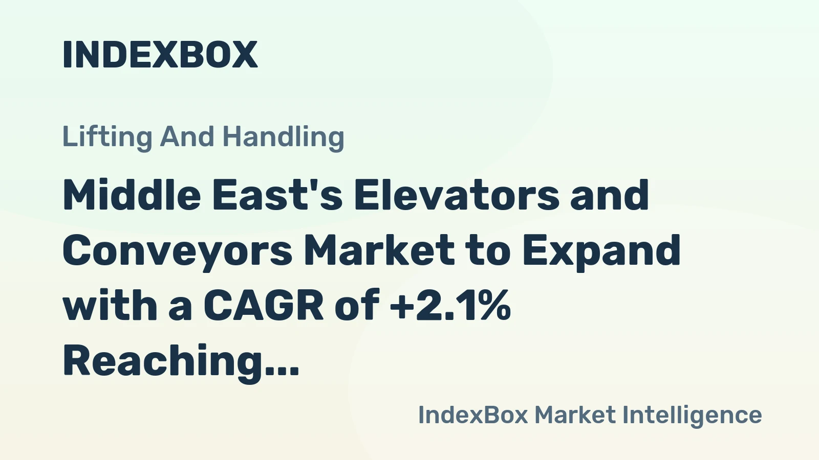 Middle East's Elevators and Conveyors Market to Expand with a CAGR of +2.1% Reaching $23B by 2035