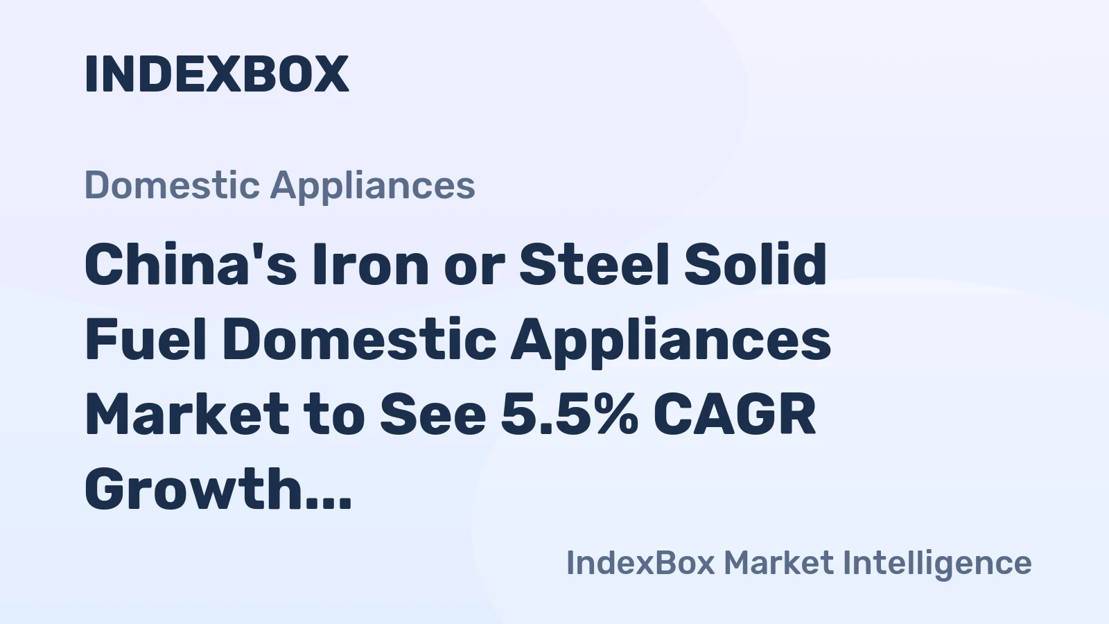 China's Iron or Steel Solid Fuel Domestic Appliances Market to See 5.5% CAGR Growth