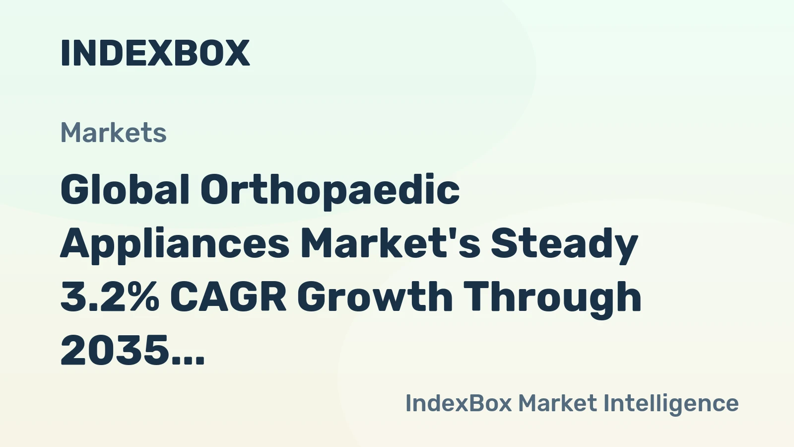 Global Orthopaedic Appliances Market's Steady 3.2% CAGR Growth Through 2035