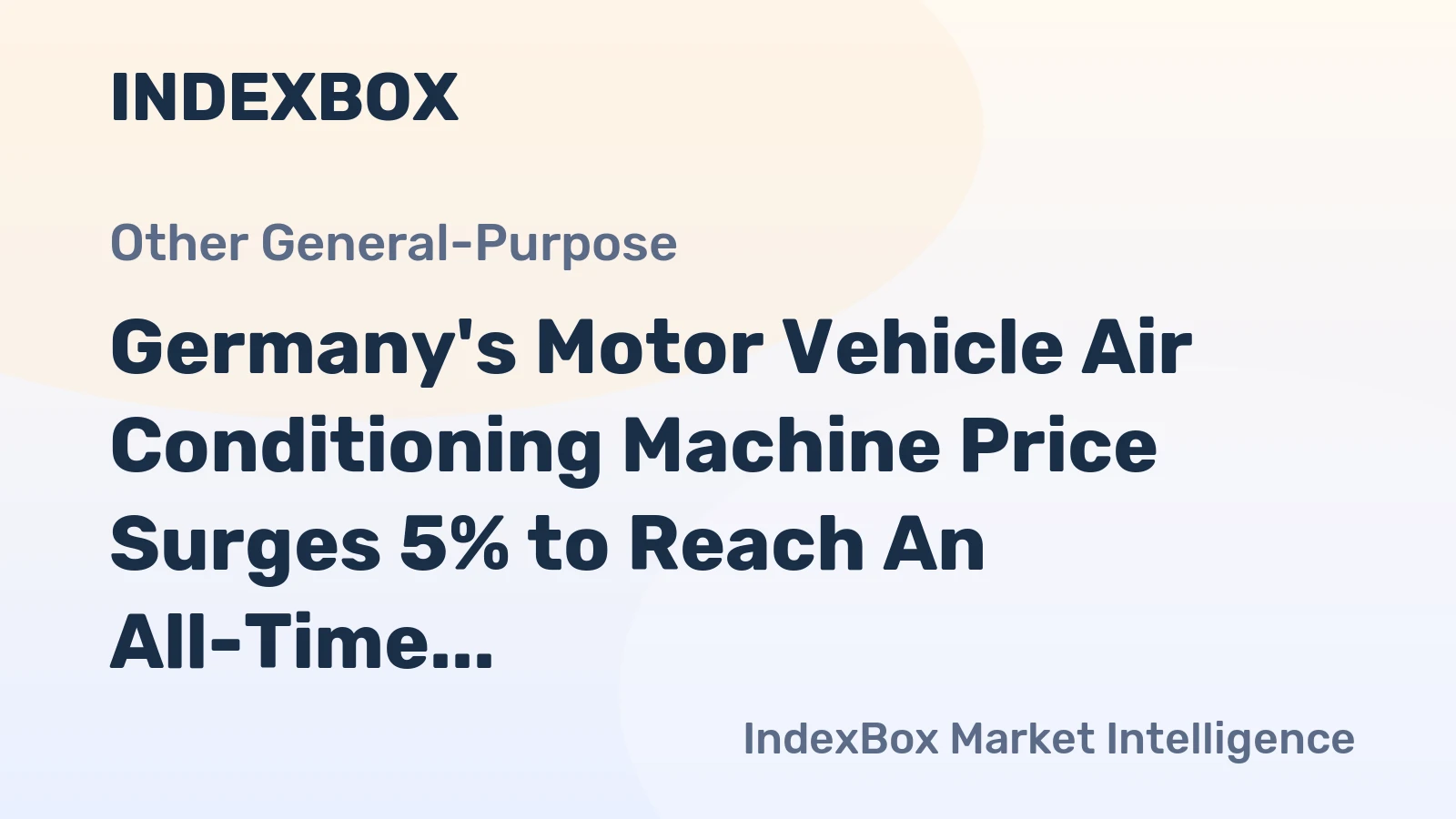 Germany's Motor Vehicle Air Conditioning Machine Price Surges 5% to Reach An All-Time High of $325 per Unit